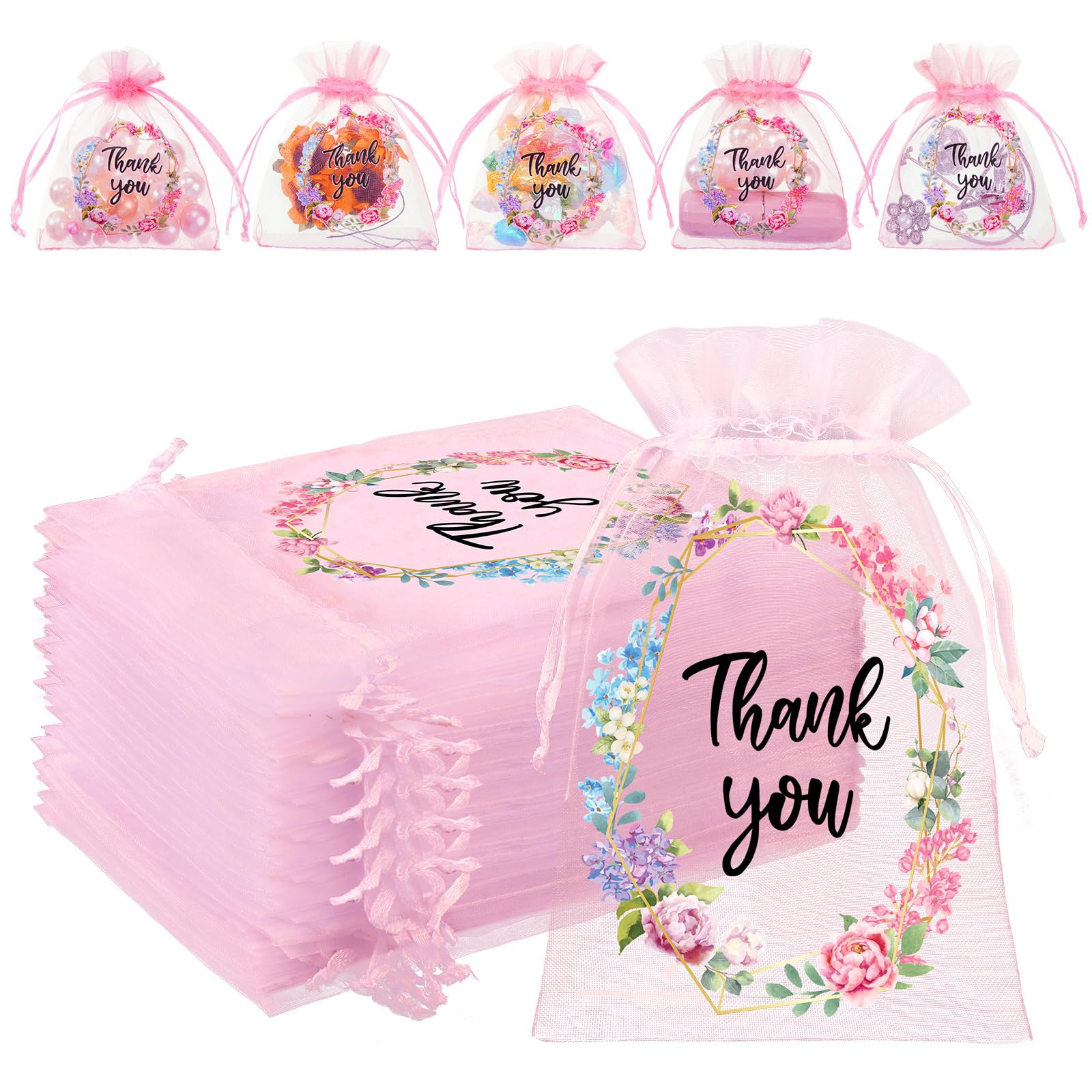 Snapklik.com : Hoolerry 200 Pcs Thank You Gift Bags Wedding Sheer ...