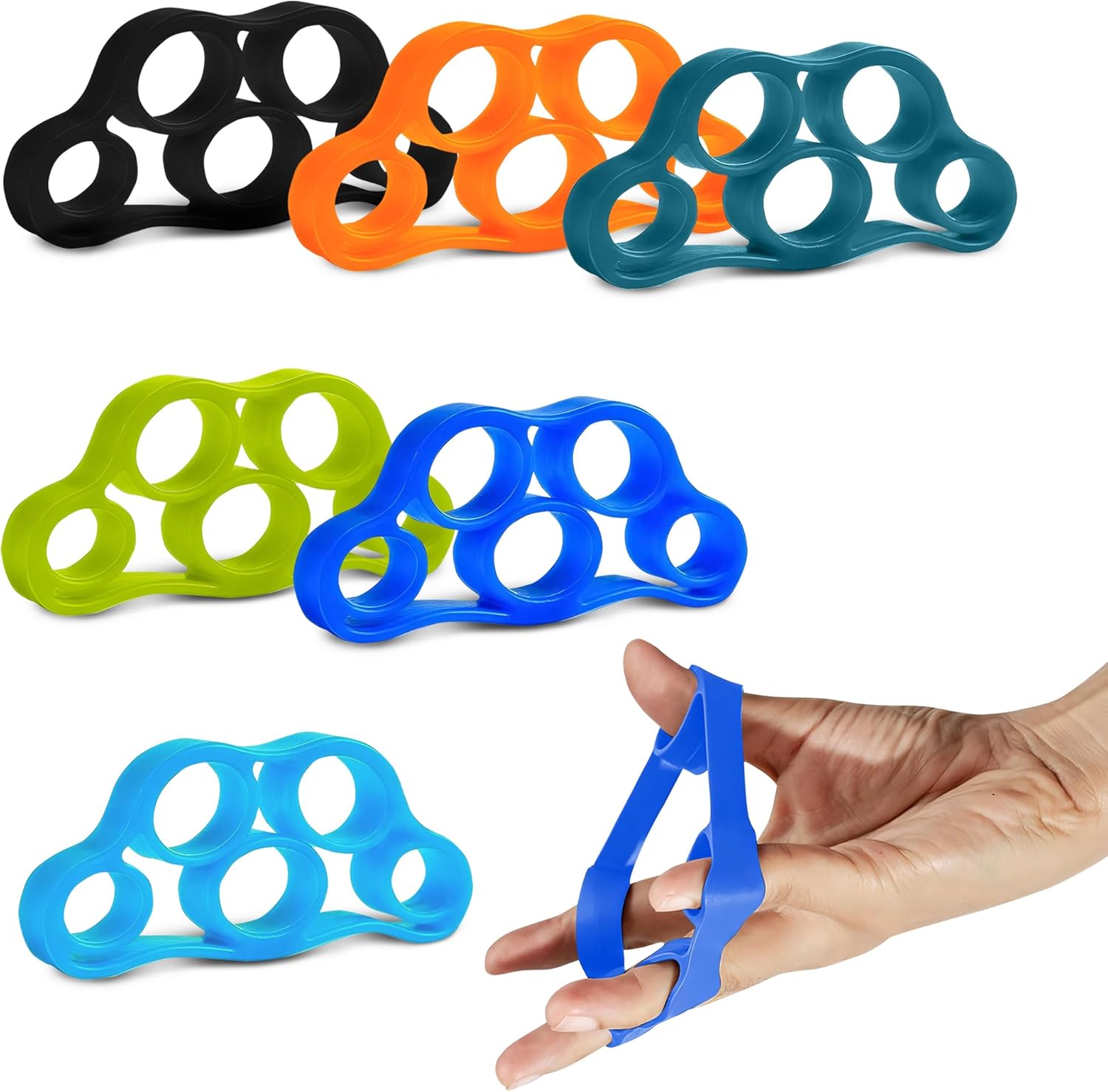 Amazon.com: 6Pcs Finger Strengthener with 3 resistance levels - Elastic ...