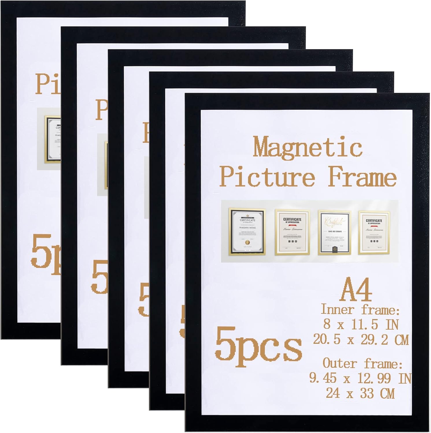 Amazon.com: Magnetic Picture Frame Photo Pocket Sign Holder A4 8*11.5 ...
