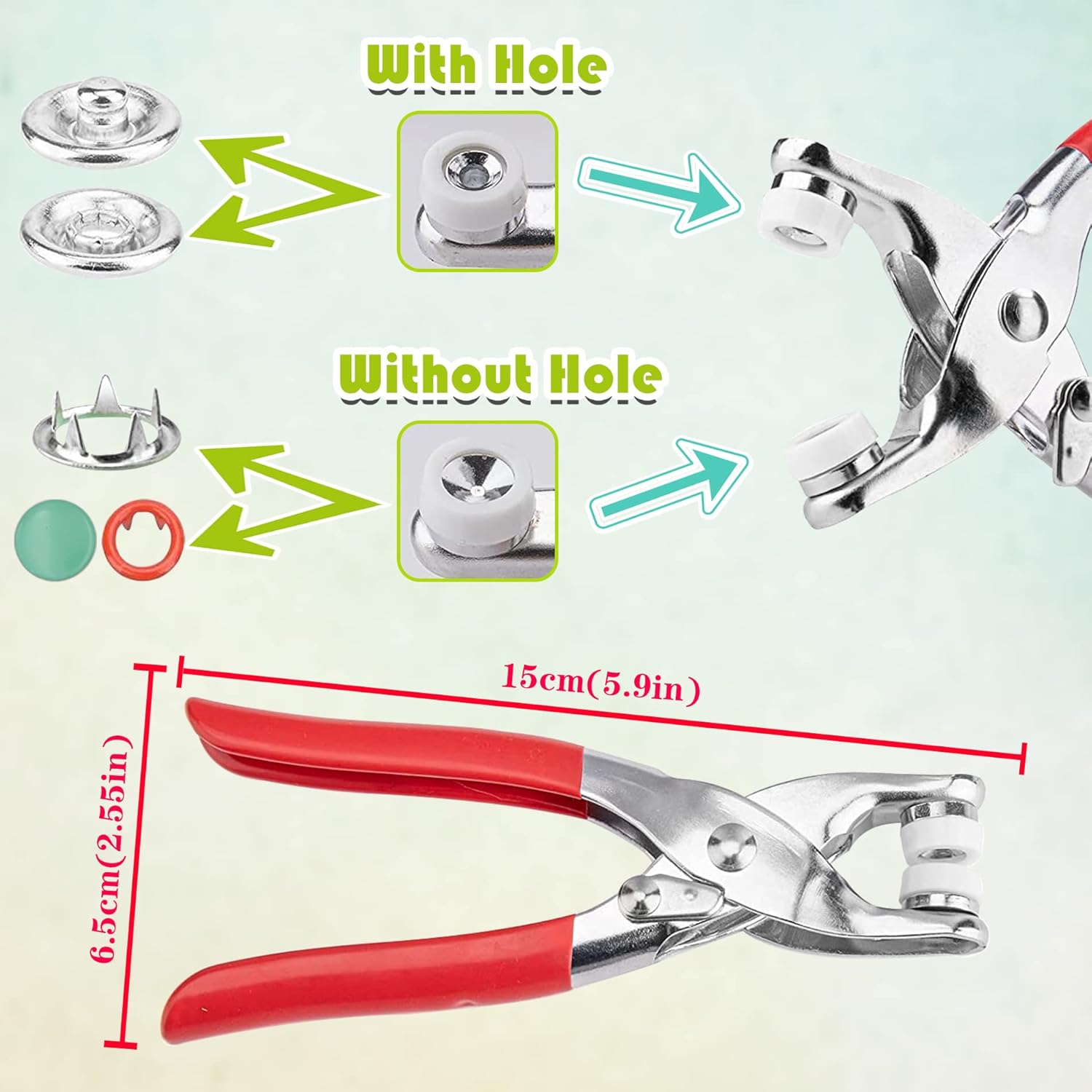 EuTengHao 806Pcs Crafts Metal Snap Button Kit Snap Fasteners Tool Kit ...