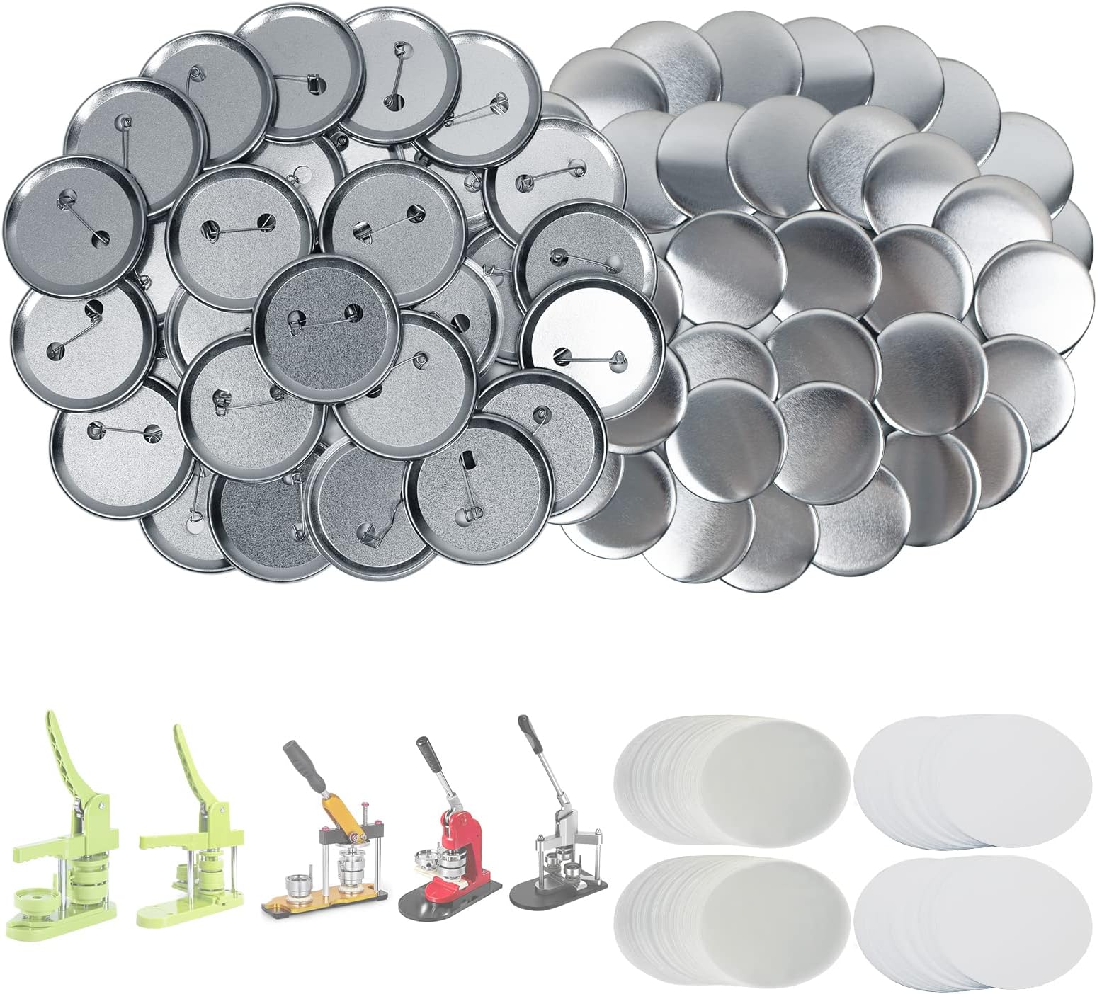 Amazon.com: Mostme 200 Sets 58mm Button Parts Button Supplies, 2.25 ...