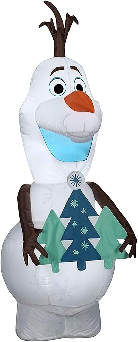 Amazon.com: Gemmy 4ft Airblown Inflatable Olaf Holding Christmas Tree ...