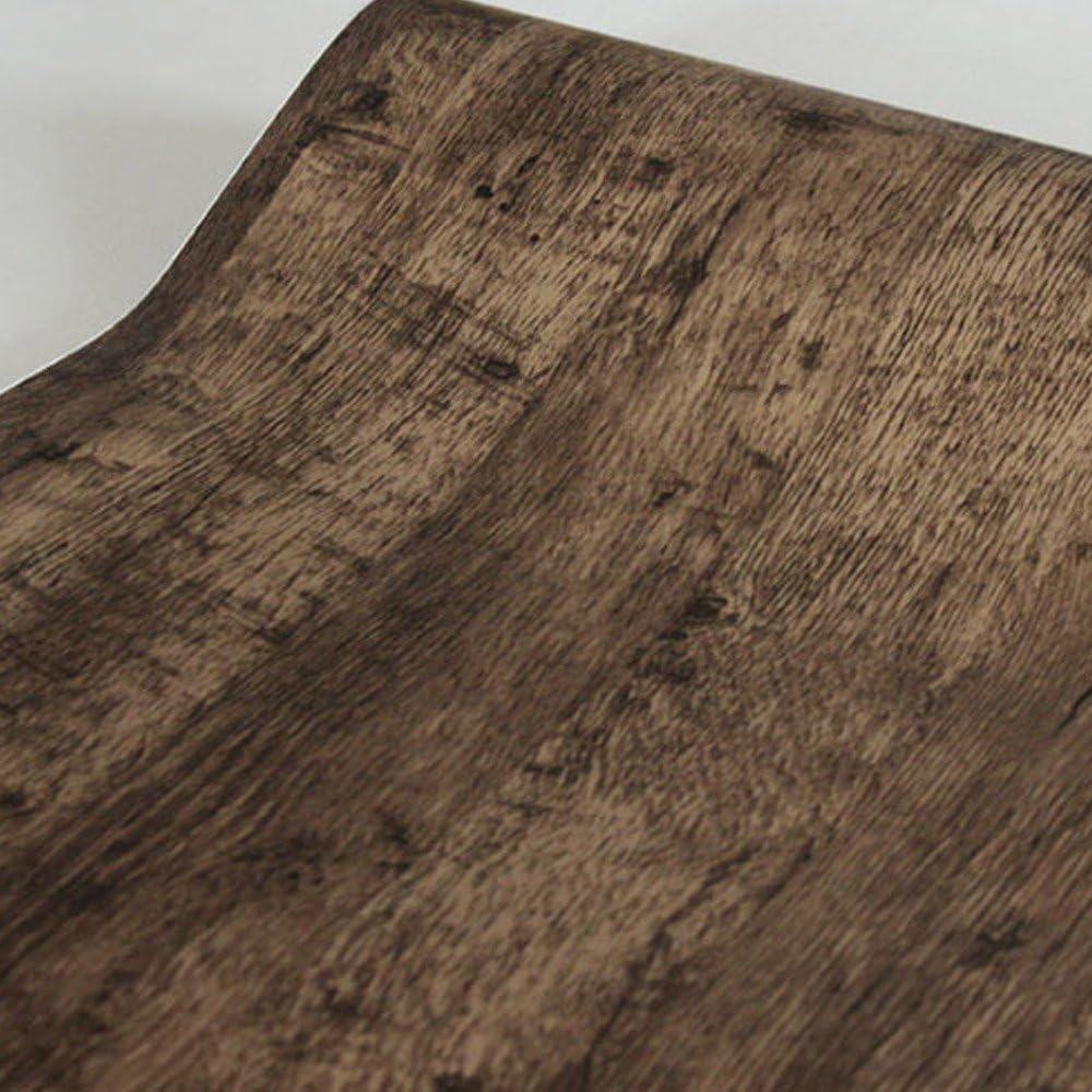 Amazon.com - Yifely Retro Brown Wood Grain Shelving Paper Self-Adhesive ...