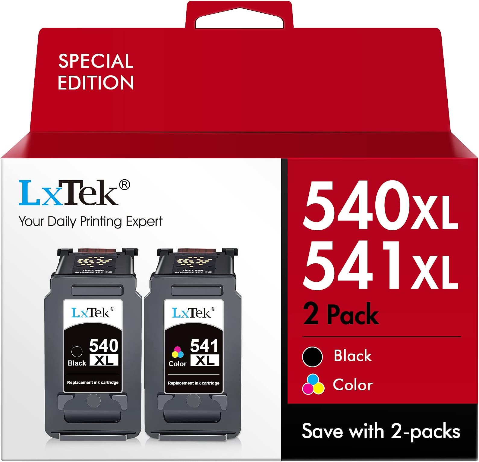 LxTek High Yield PG-540XL CL-541XL Ink Cartridges for Canon 540XL 541XL ...