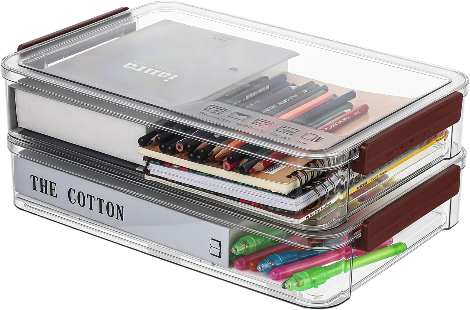 Amazon.com: DIMEGON Portable Project Cases, Plastic File Storage Box ...