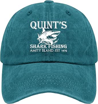 Quints Shark Fishing Amity Island EST 1978 Hat Men Vintage Mesh Hats ...