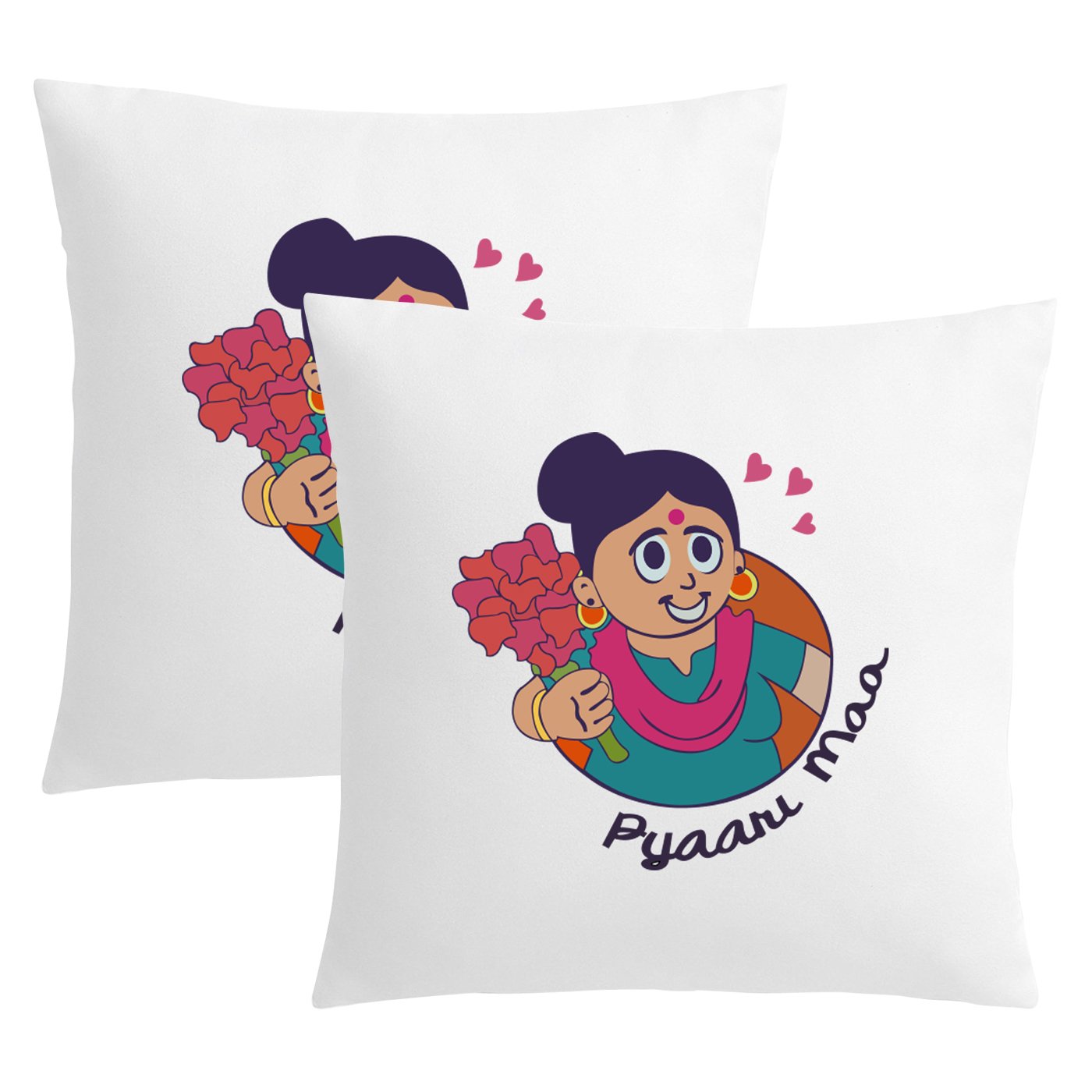 Buy Set of 2 - Dungri® Gift for mummy 'pyari maa ' cushion cover with ...