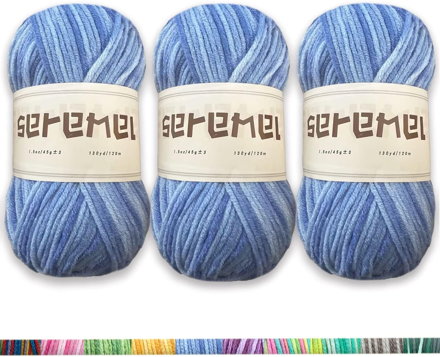 Amazon.com: 3 Pcs Pack with 5-Ply Acrylic Yarn, 3 Balls of 4.8Oz/135g Soft 3mm Medium Thick ...