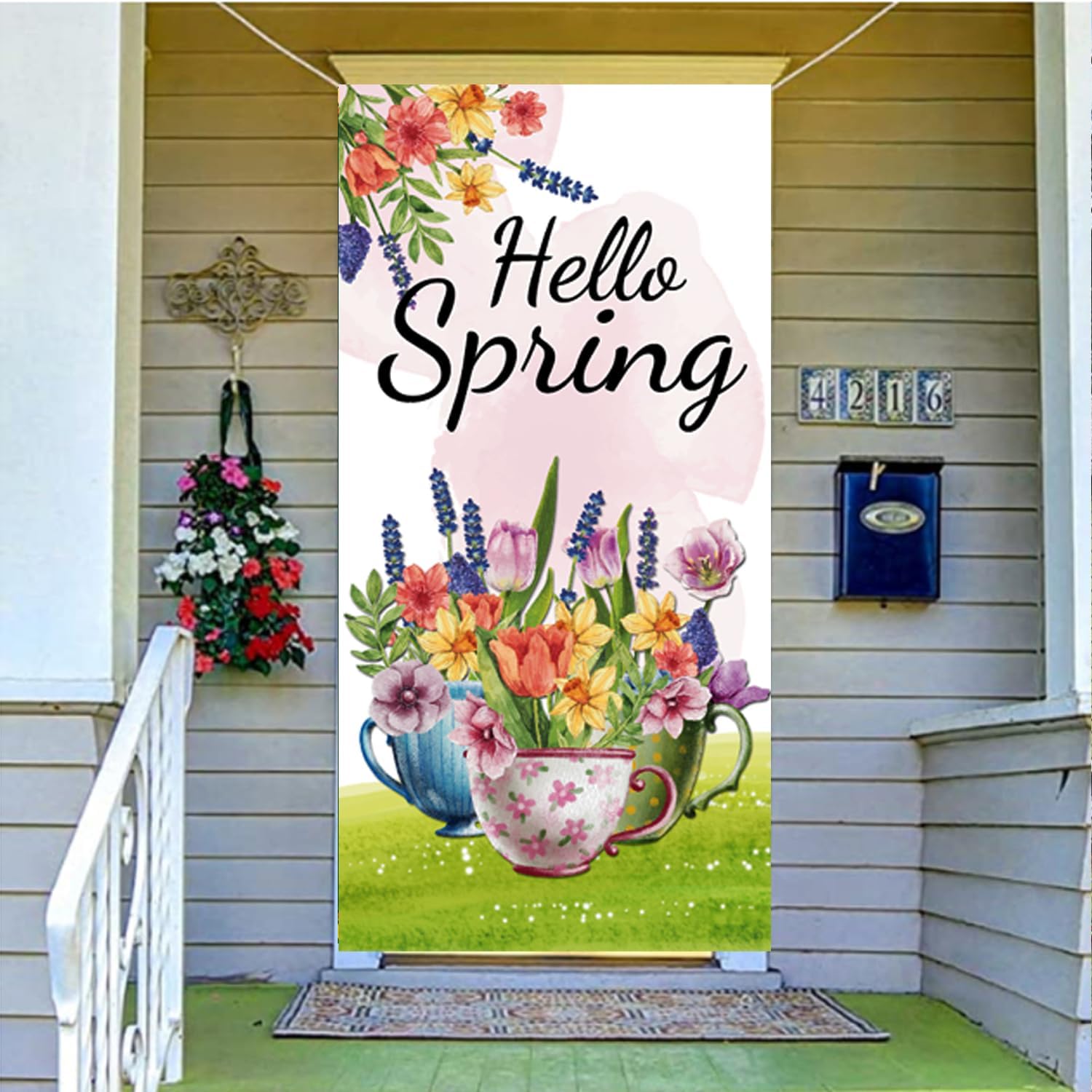 Amazon.com: LOONELO Hello Spring Door Cover with 70.9"X35.4", Spring ...
