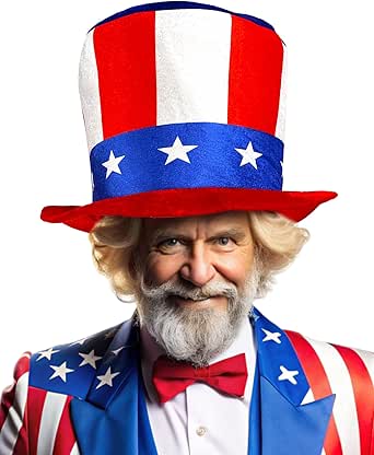 Amazon.com: Patriotic Uncle Sam Top Hat 4th of July Top Hat for ...