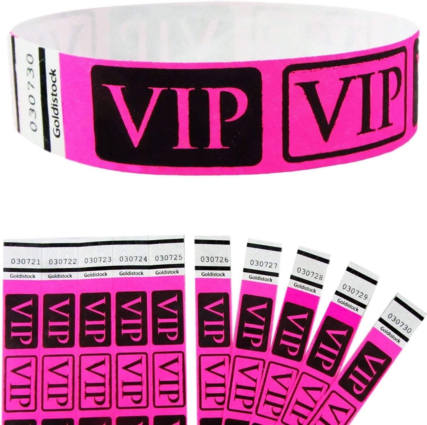 Goldistock 3/4" Tyvek Wristbands VIP Deluxe- Neon Pink 5,000 Count ...