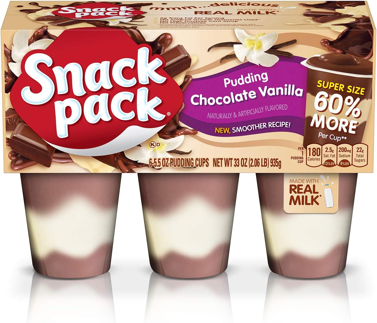 Amazon.com : Snack Pack Pudding Variety Pack, Chocolate, Vanilla, and ...