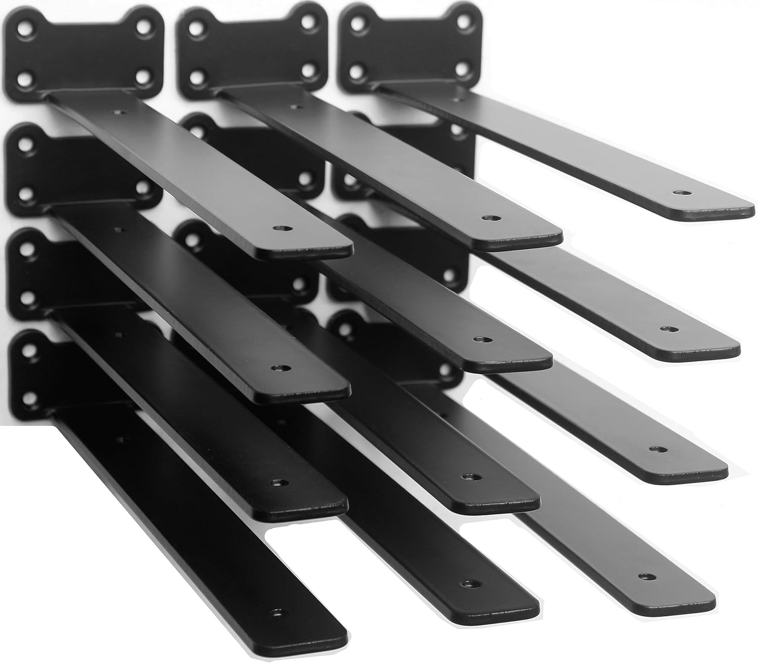 Amazon.com: 12 Pack - 12 inch Black Hidden Invisible L Shelves Brackets ...