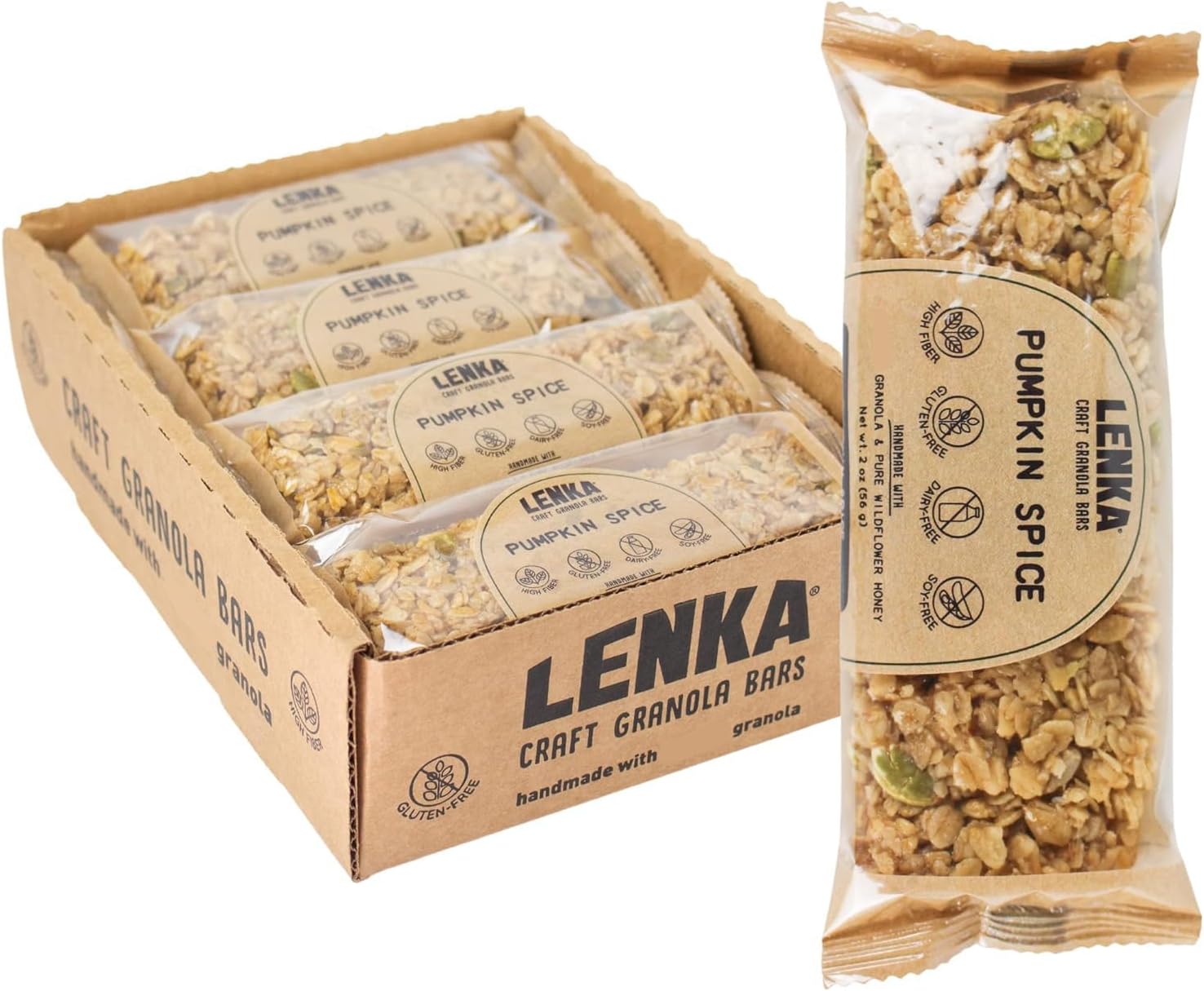 Amazon.com: LENKA Handmade Craft Granola Bars - Pumpkin Spice Gluten ...