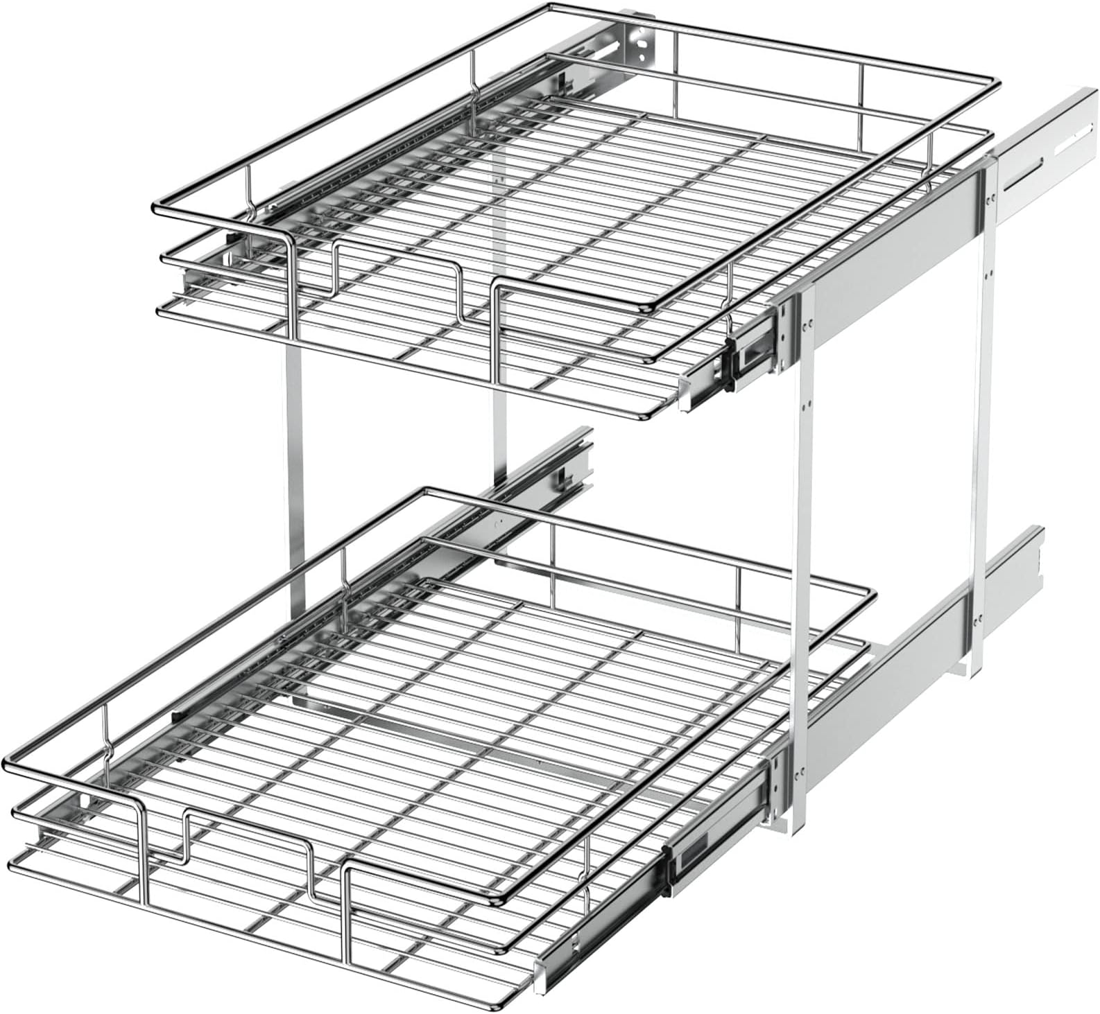 Amazon.com: Cuisinart 14" 2-Tier Sliding Cabinet Organizer, Chrome ...