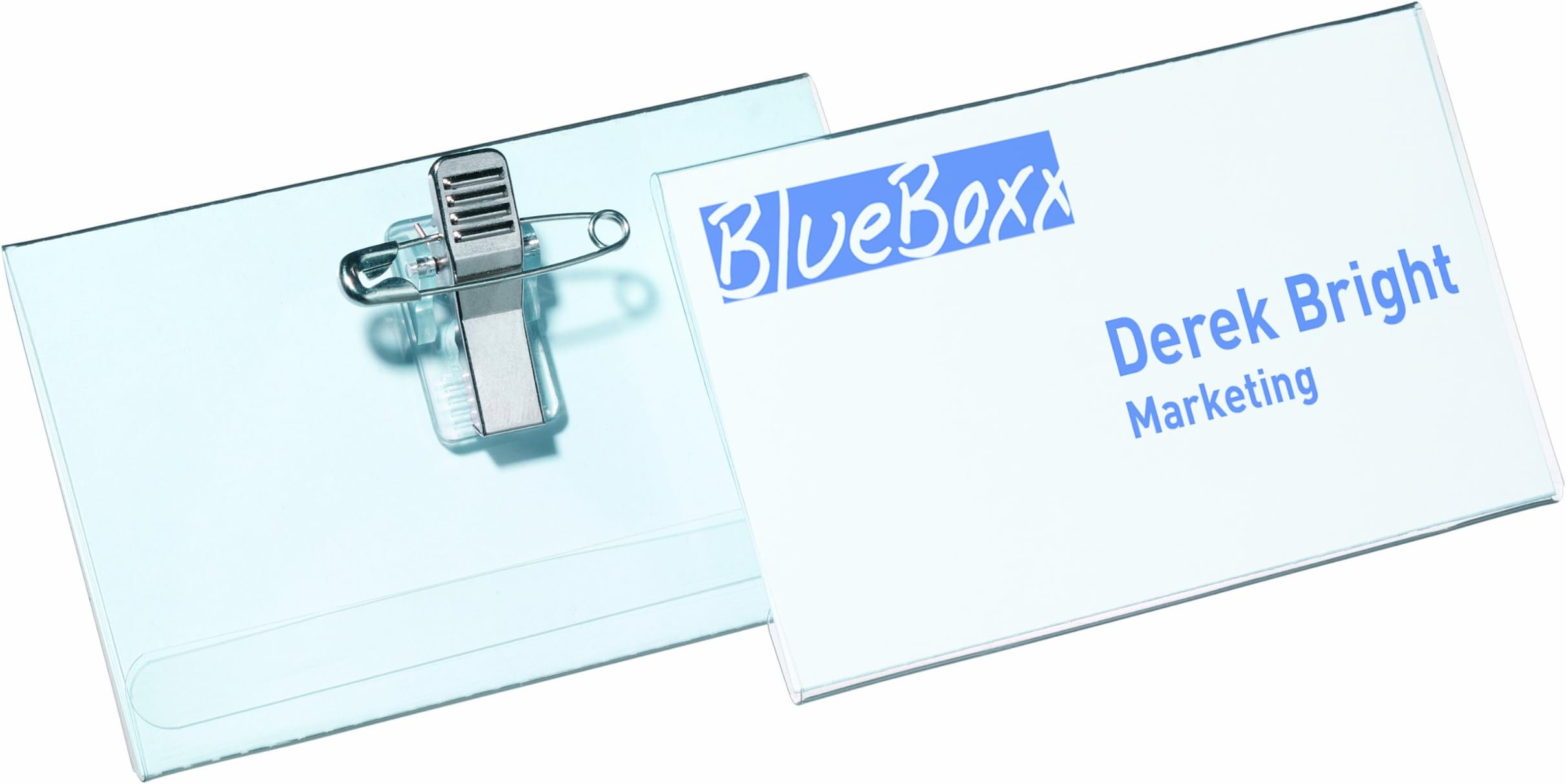 Durable Name Badge 54 x 90 mm with Combi Clip Transparent - Pack of 50 ...