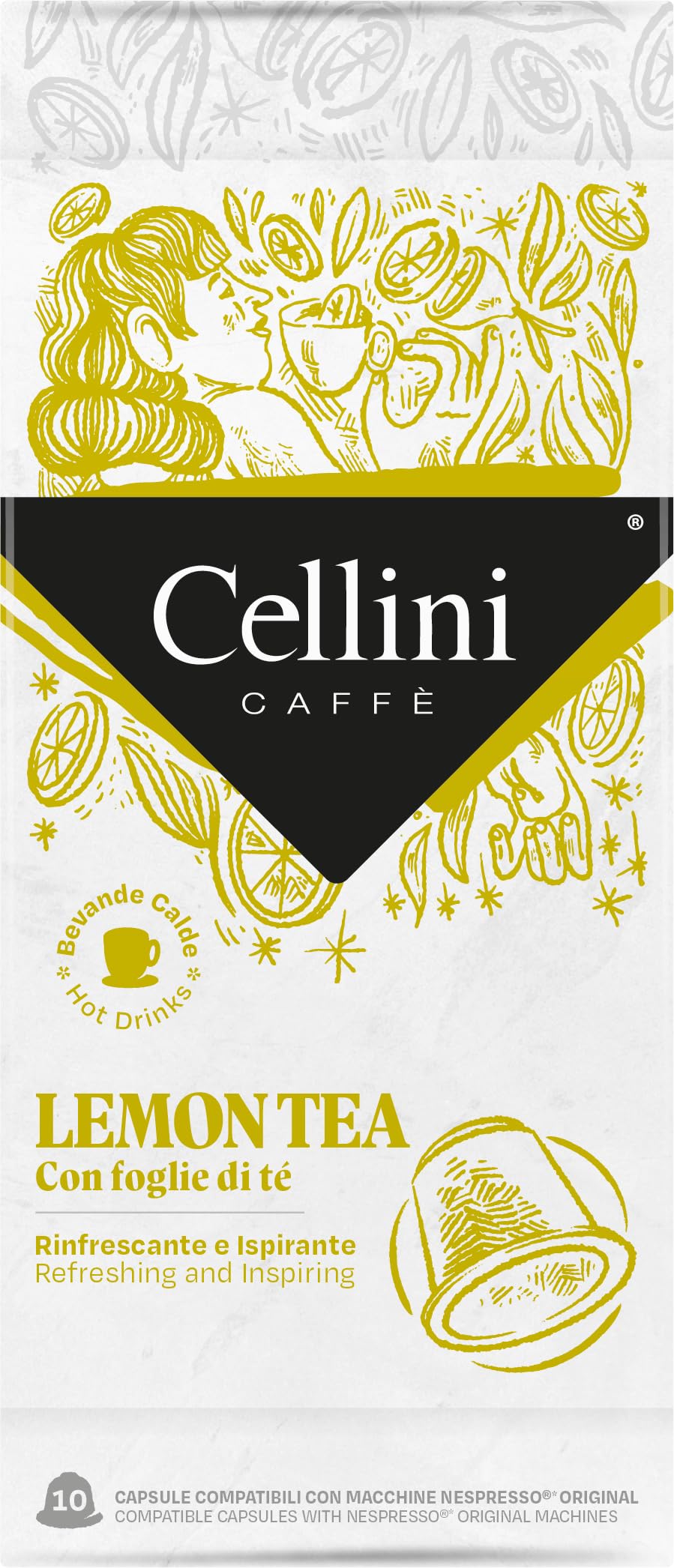 Caffè Cellini Capsule Lemon Tea Compatibili Nespresso - 100pz | Capsule ...