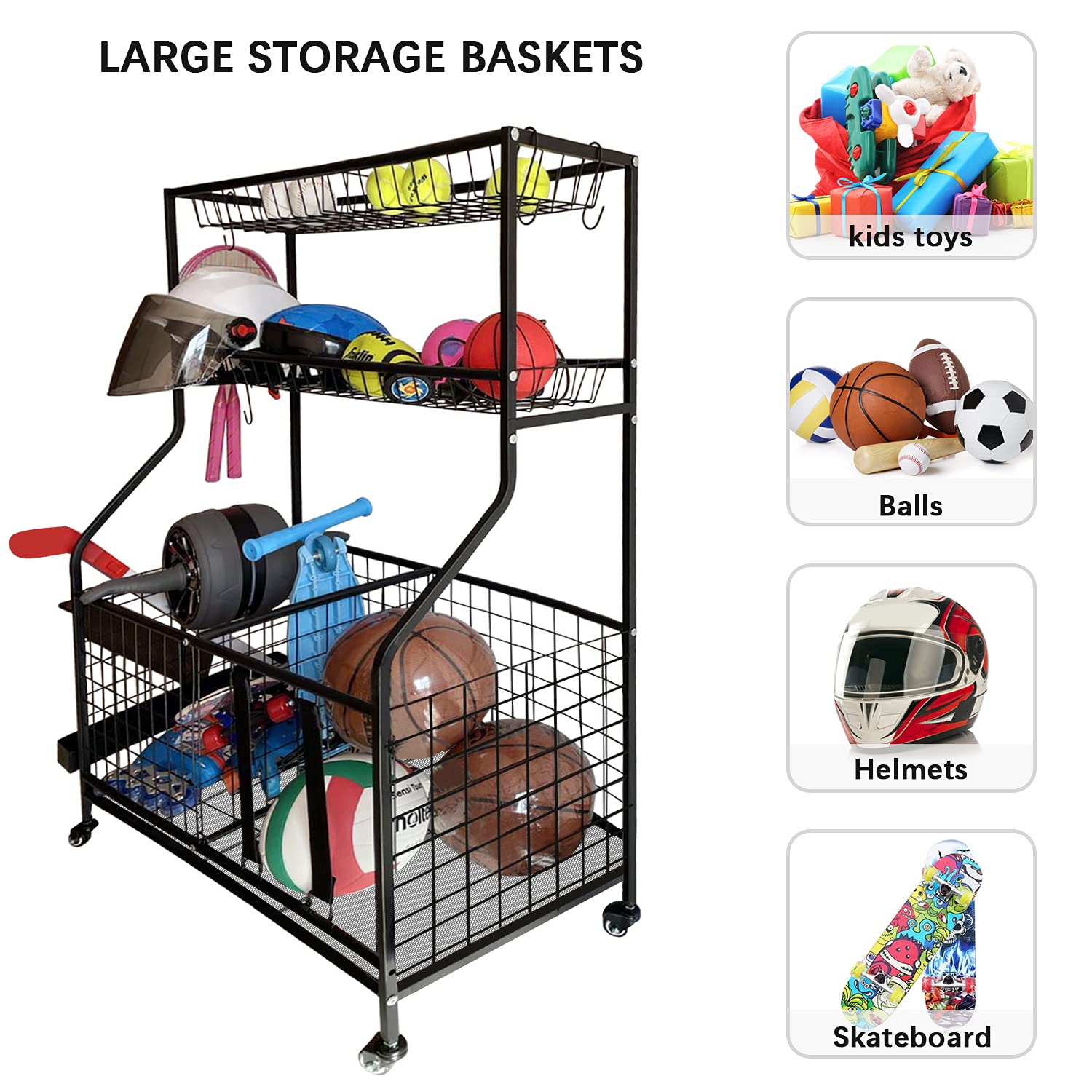 Omreid Garage Storage System, Garage Sports Equipment Oganizer With ...