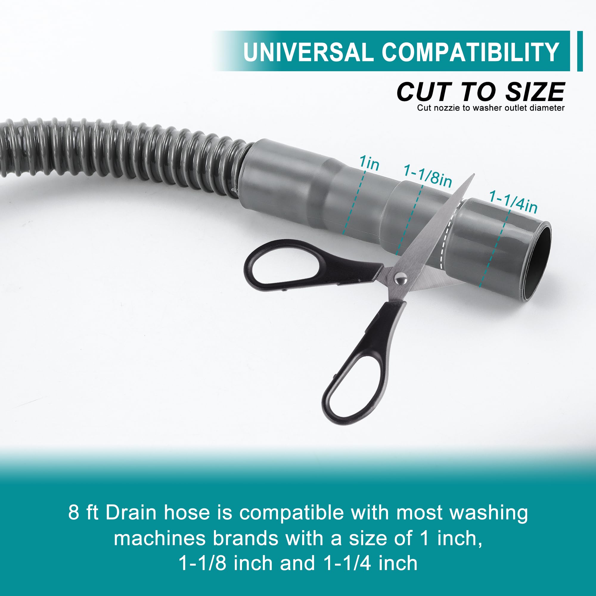 Snapklik.com : TOMOON 8Ft Universal Washing Machine Drain Hose Flexible ...