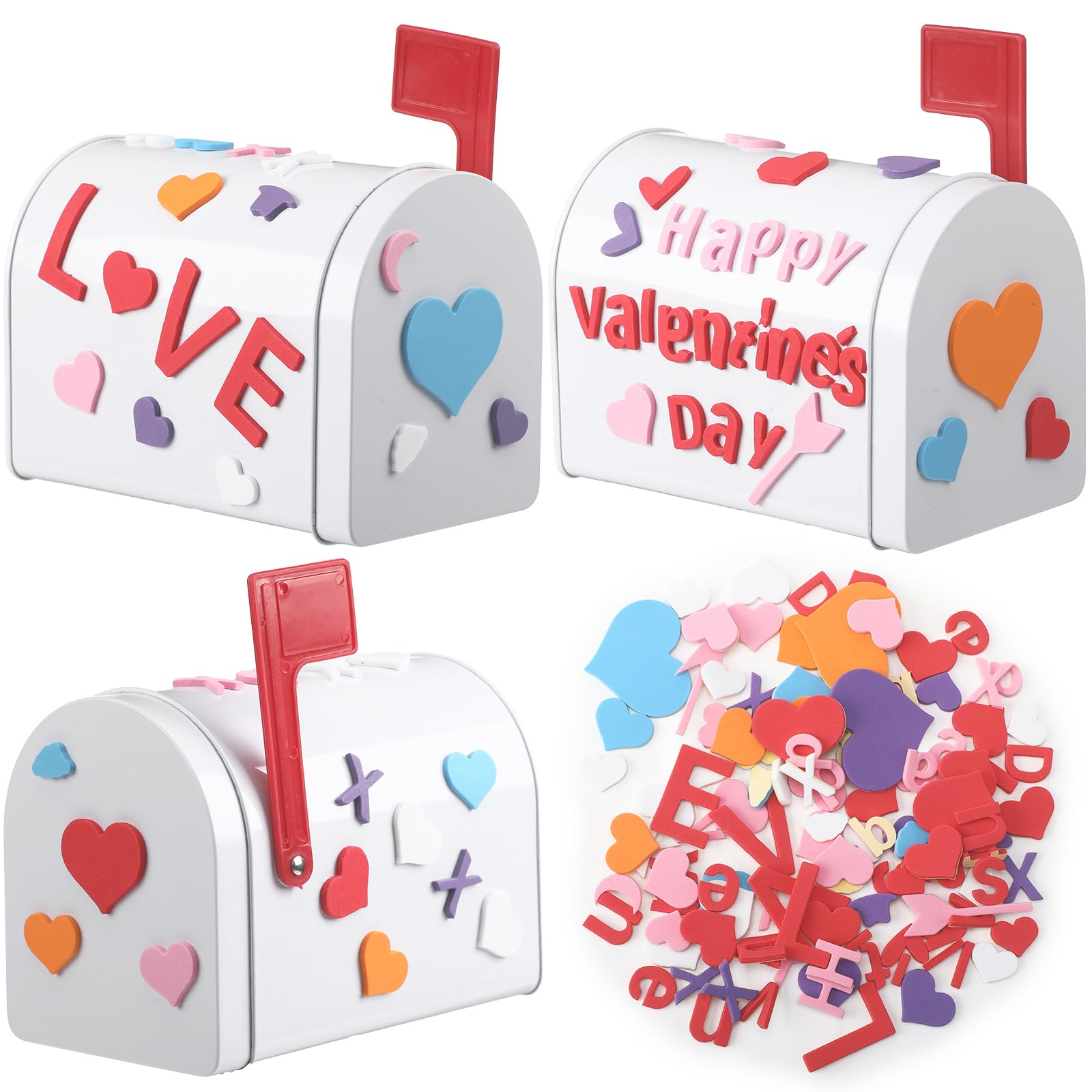 Amazon.com: Tandefio 3 Pcs Valentine Day Mini Tinplate Toy Mailbox ...
