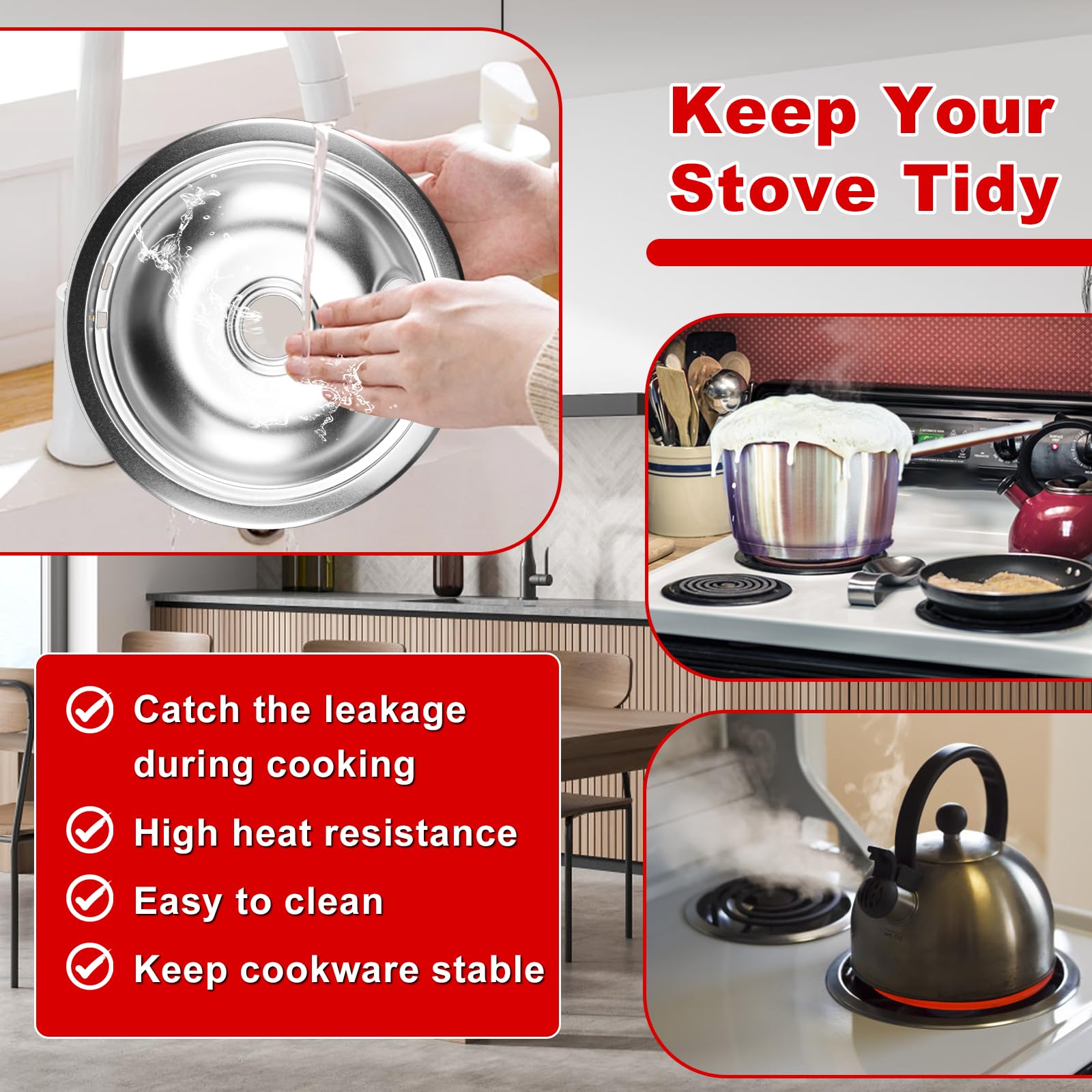 Snapklik.com : WB31T10010 WB31T10011 Electric Stove Drip Pans Chrome ...