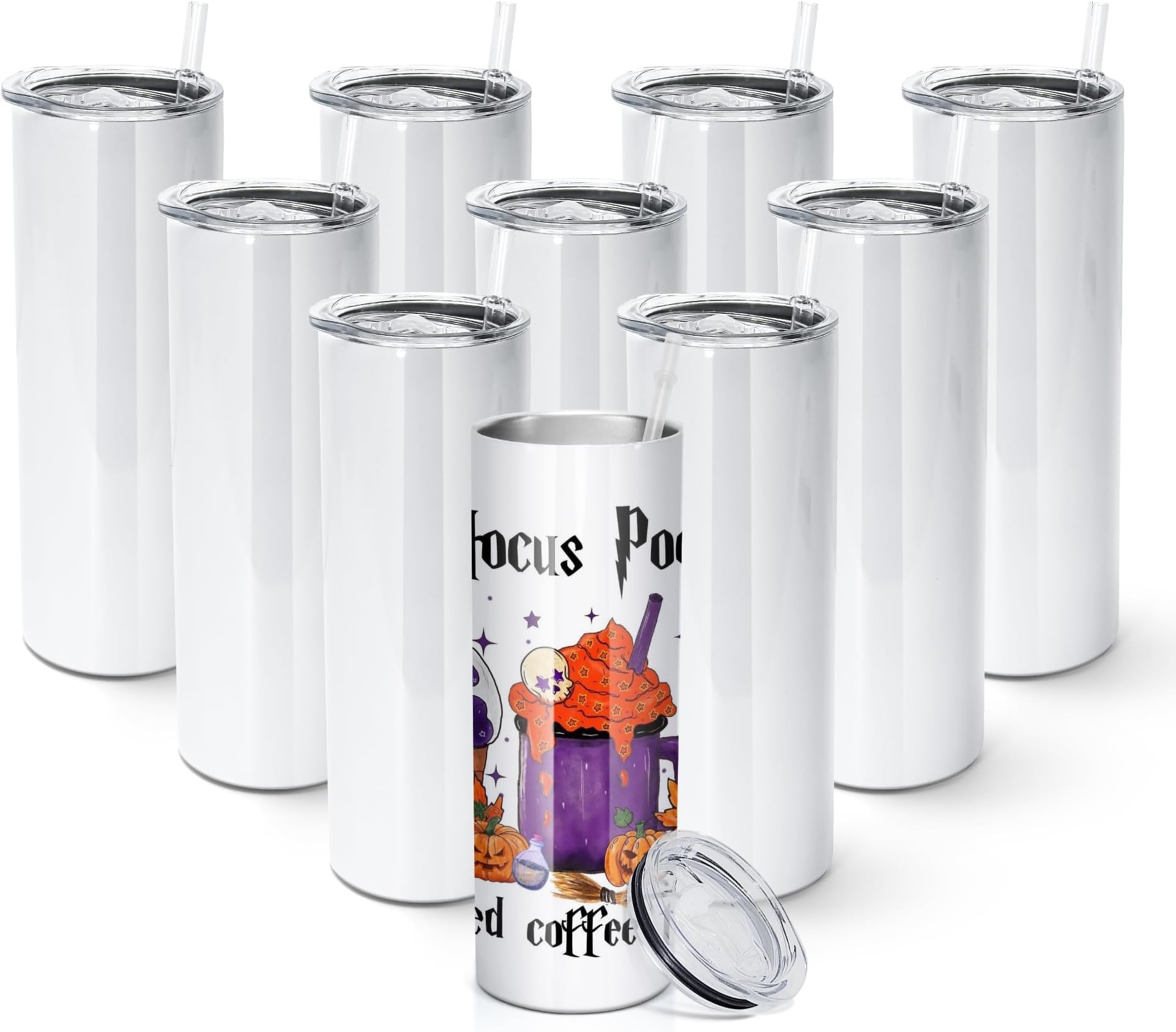 Amazon.com | Tswofia Dome Lid Sublimation Tumblers, 24 oz Sublimation ...
