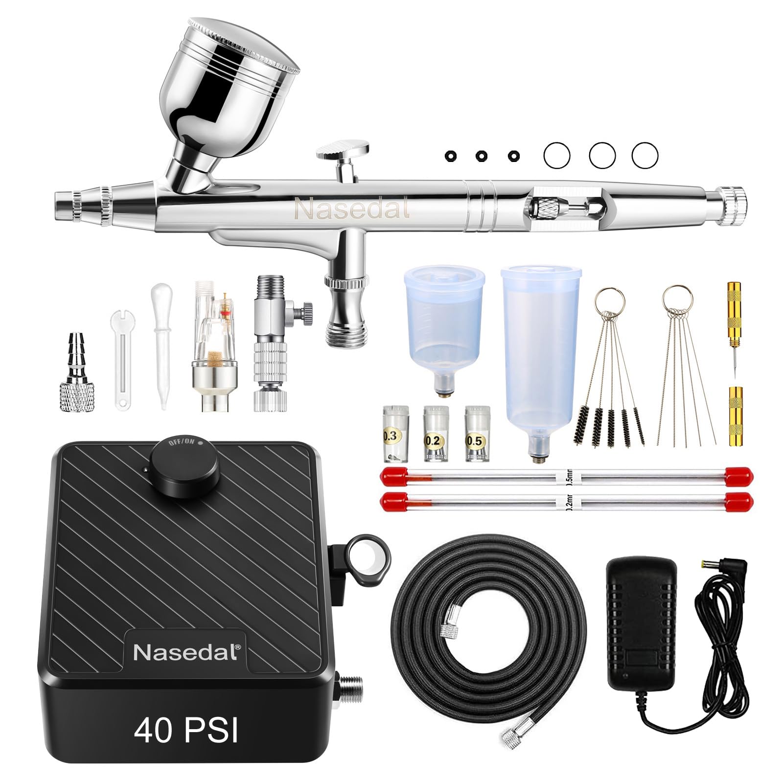 Amazon.com: Airbrush kit 40PSI Air Compressor Dual-Action Air Brush for ...