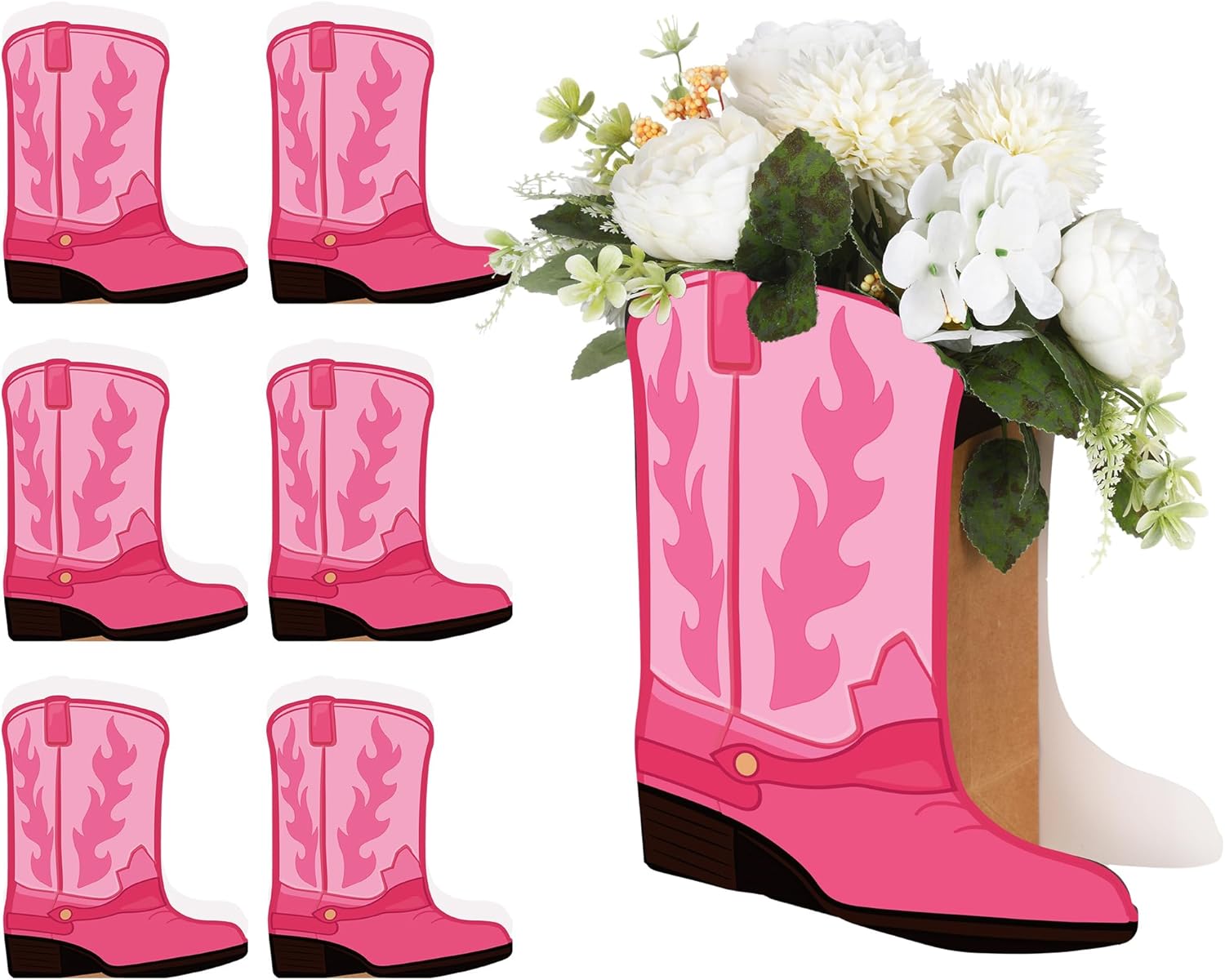 Amazon.com: Weekgrat 8 Set Western Cowboy Boots Flower Boxes ...