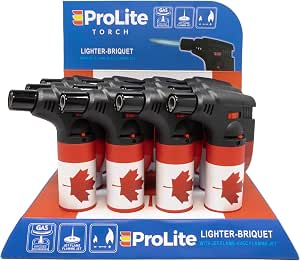 Amazon.com: Torch Lighters,12 Pack Canada Flag, Butane Refillable Jet ...