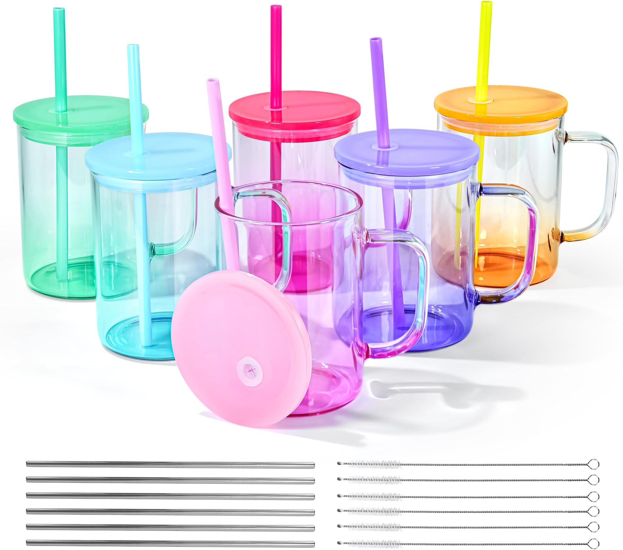 Amazon.com | ABBSH Sublimation Glass Blank (Clear 16OZ 12Pack ...