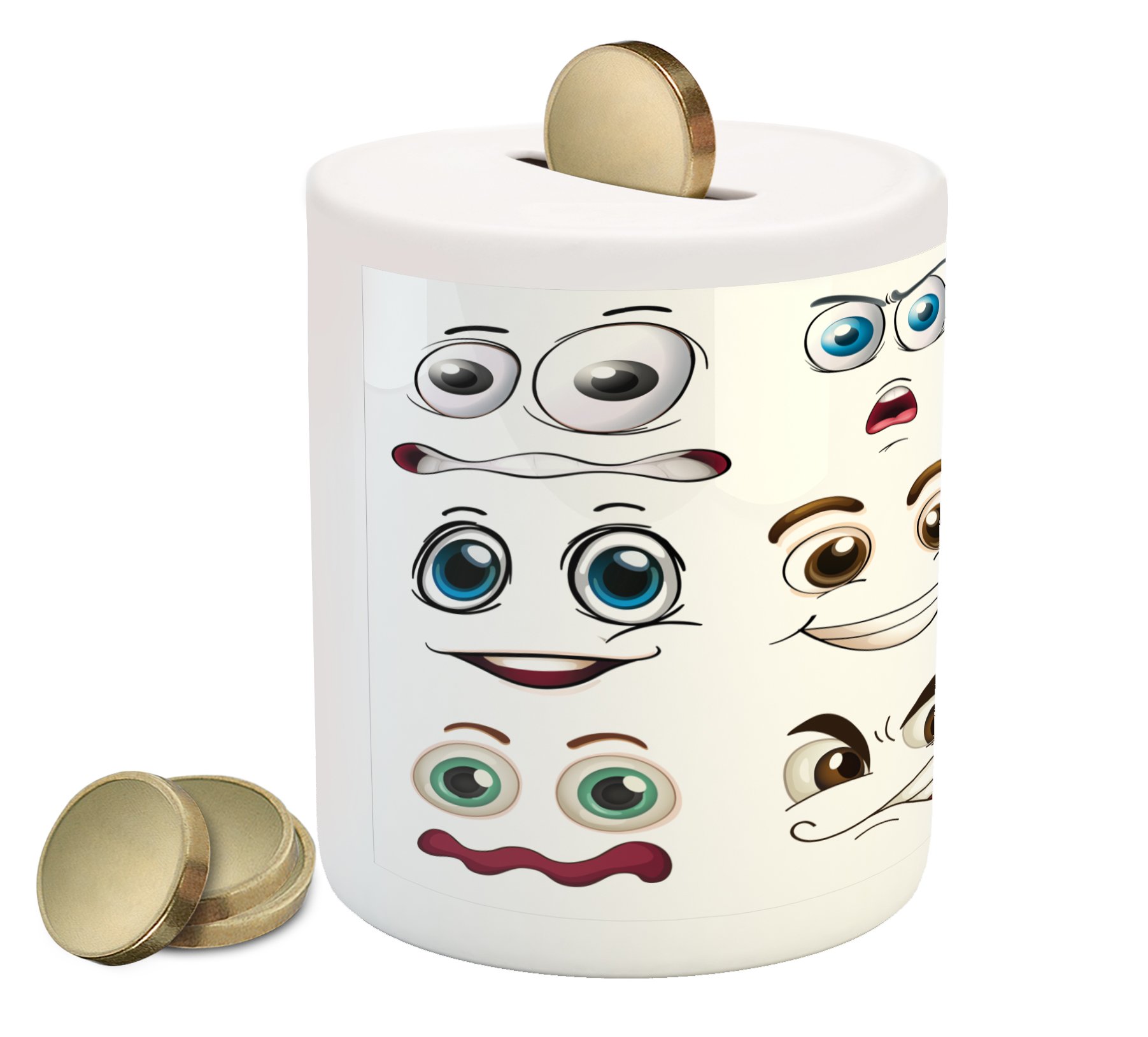 Bank With Face Cartoon