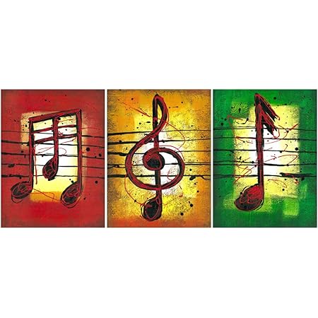Amazon.com: GEVES Rustic Music Notes Wall Decor Giclee Print Canvas ...