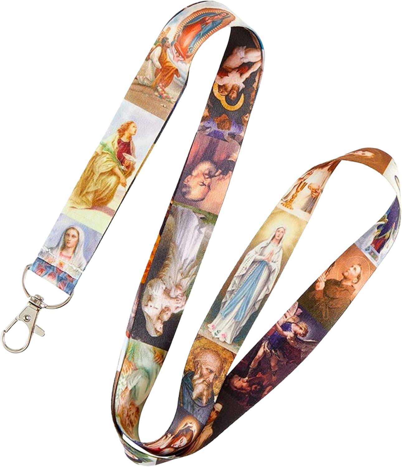 Amazon.com: Needzo Catholic Saints Lanyard with Clip, ID and Badge ...