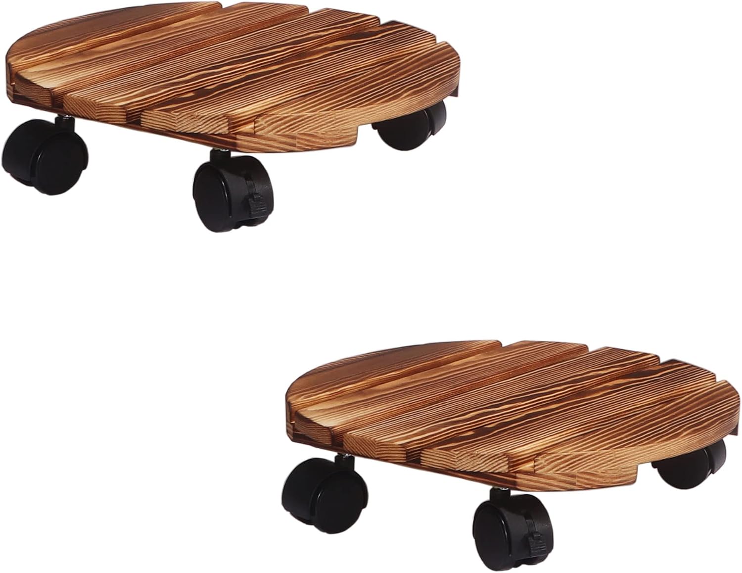 Amazon.com: 2 Pack Plant Caddies 12 Inch Pine Wood Heavy Duty Round ...