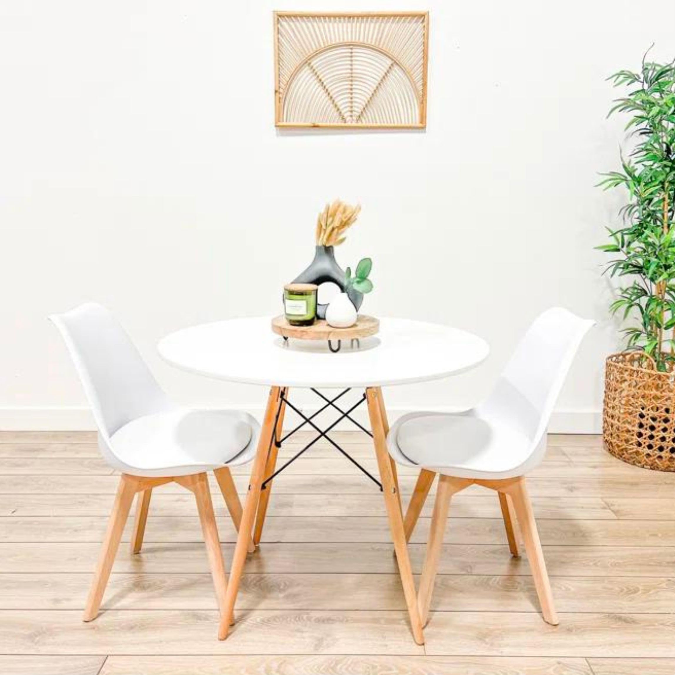 Luke Dining Table Set for 2 Featuring White Top Kitchen Table with 2 ...