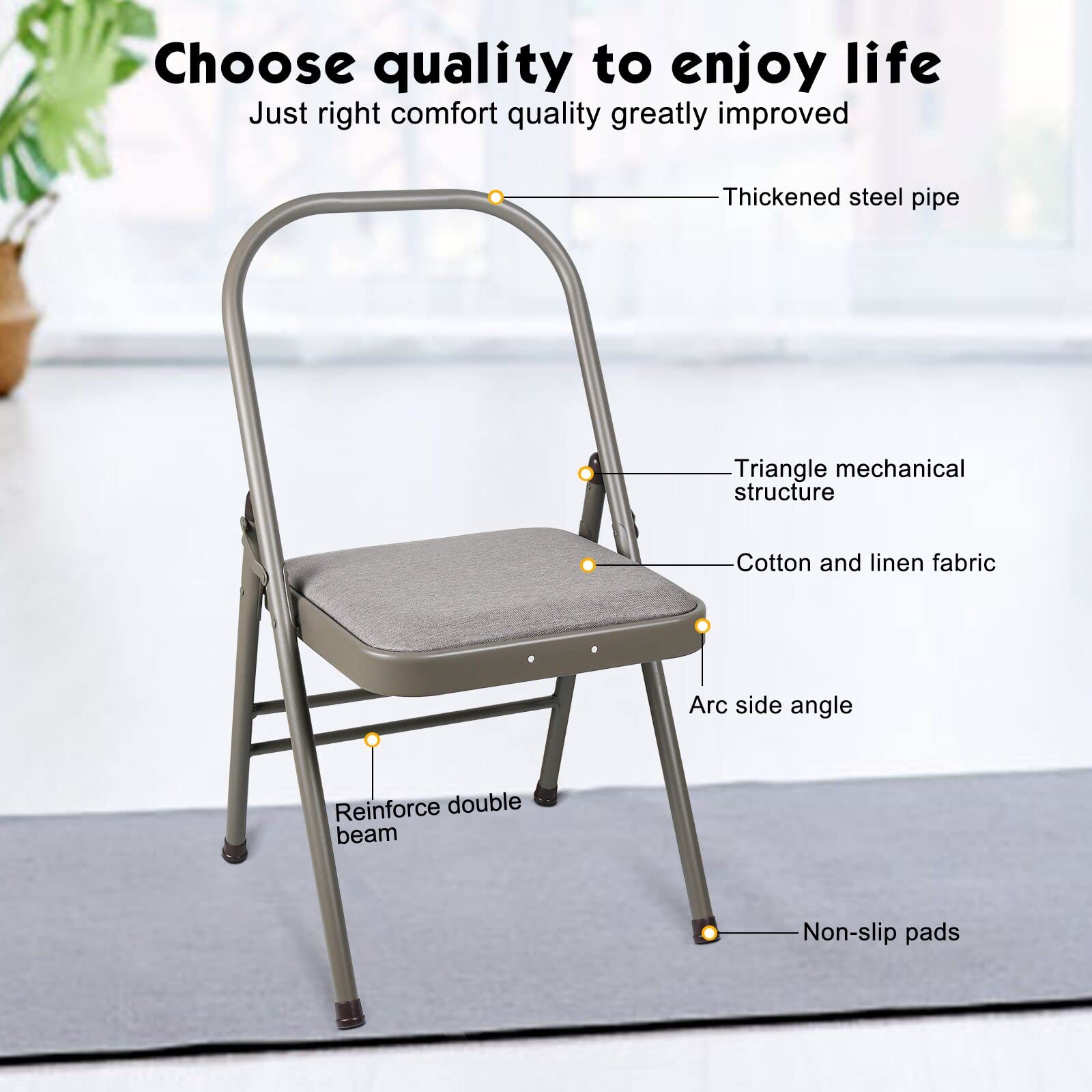 Yoga Auxiliary Chair Backless Yoga Chair Portable Folding Yoga Chair ...