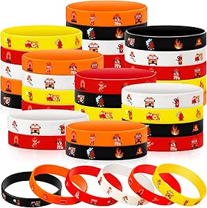 Amazon.com: Zhanmai 60 Pcs Fire Truck Bracelets Rubber Firefighter ...
