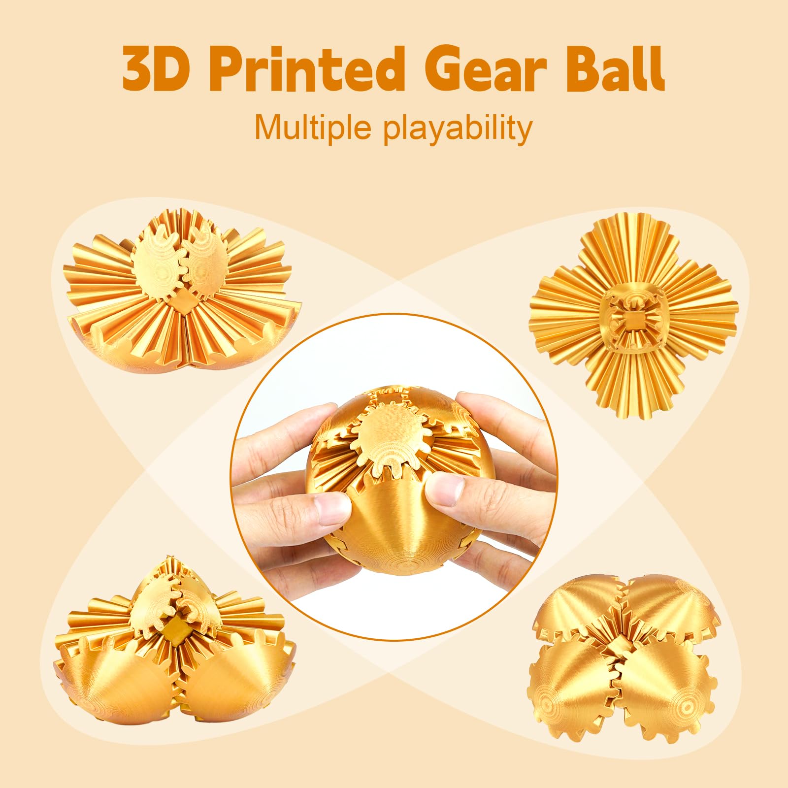 Snapklik.com : Gear Ball Fidget Toy, 3D Printed Gear Ball Spin Ball ...