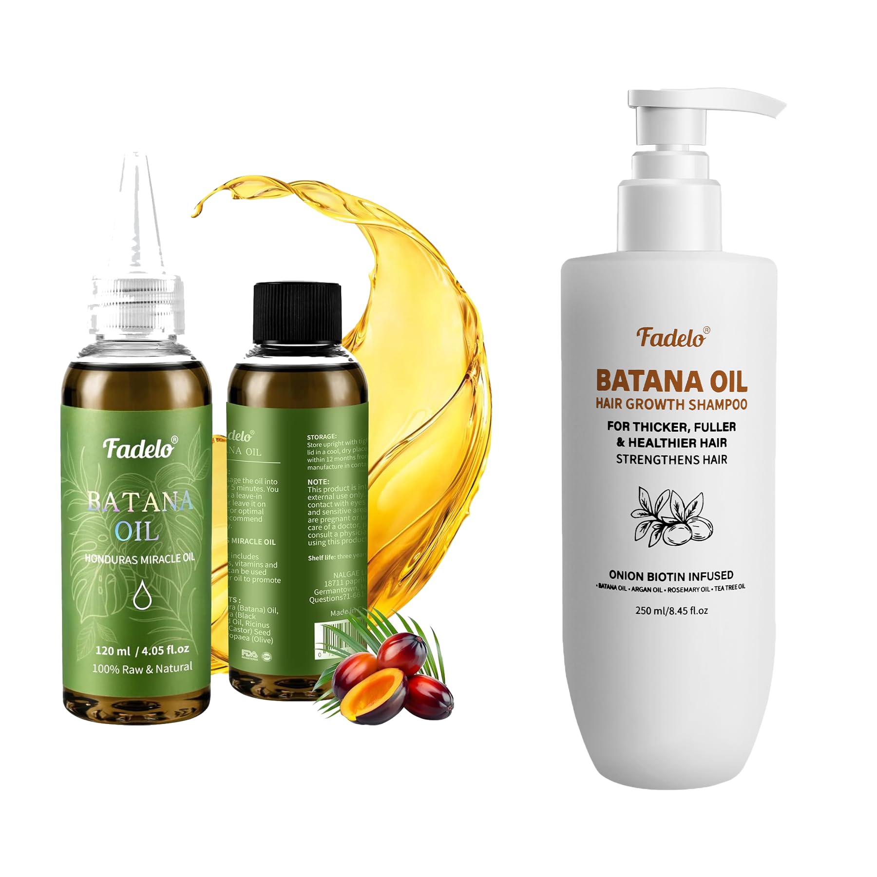 Amazon.com : Fadelo Batana Oil and Batana Oil Shampoo Bundle to Protect ...