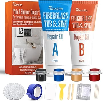 Fiberglass Tub Repair Kit(Color Match), Fiberglass Shower and Bathtub ...