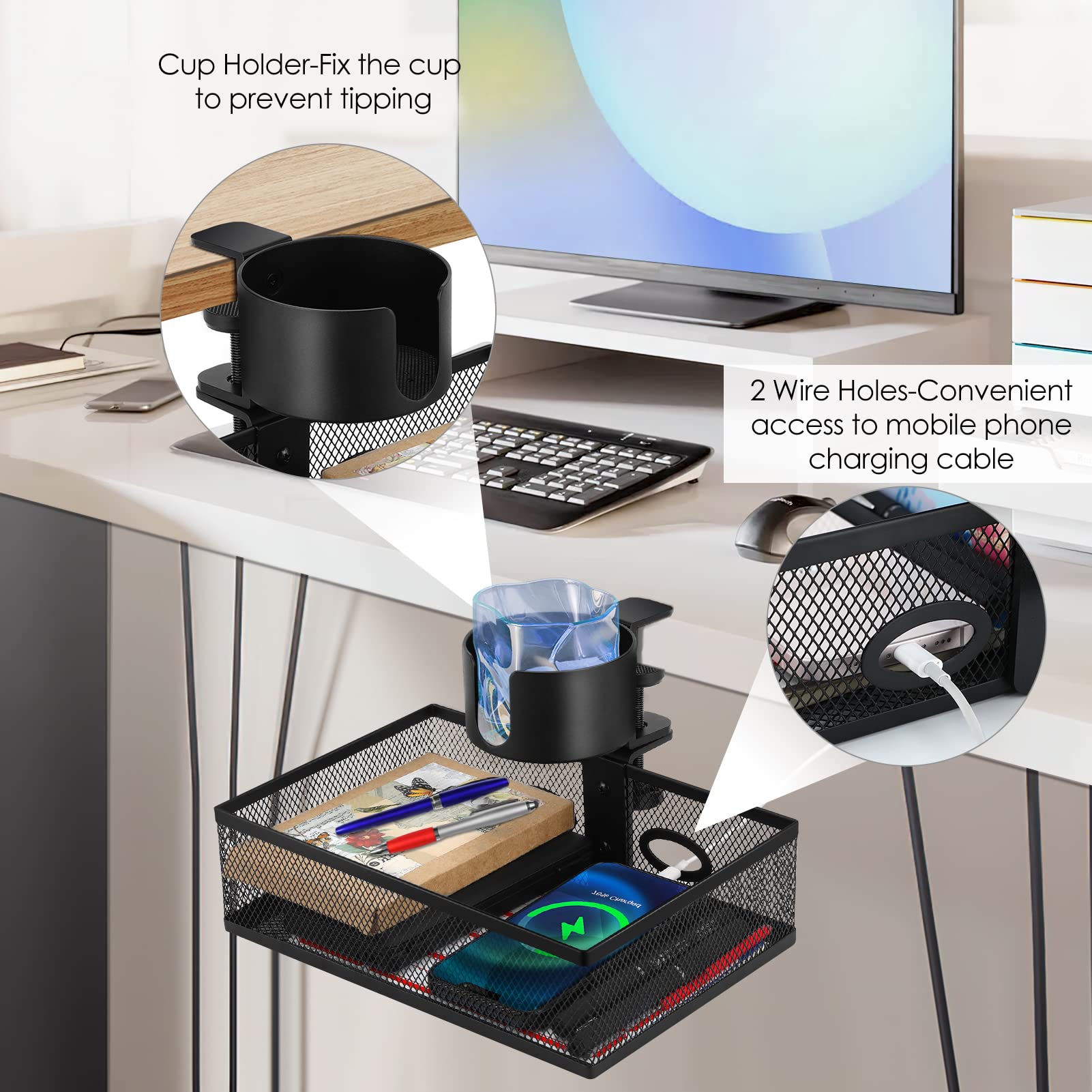 Snapklik.com : Augot 360 Rotary Under Desk Drawer