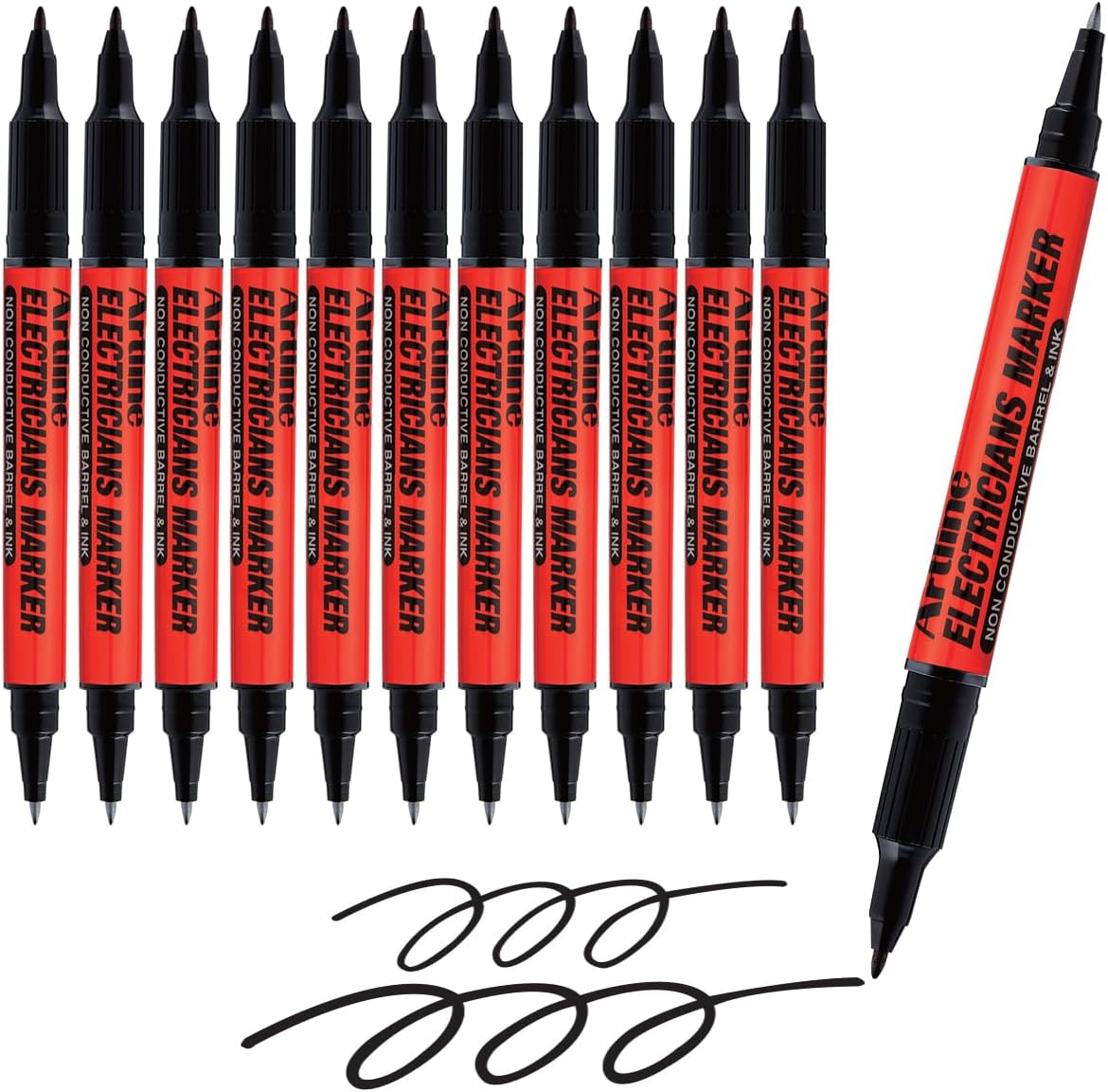 artline 95024 Permanent Marker for Electricians, Black, Double Tip 0.4 ...
