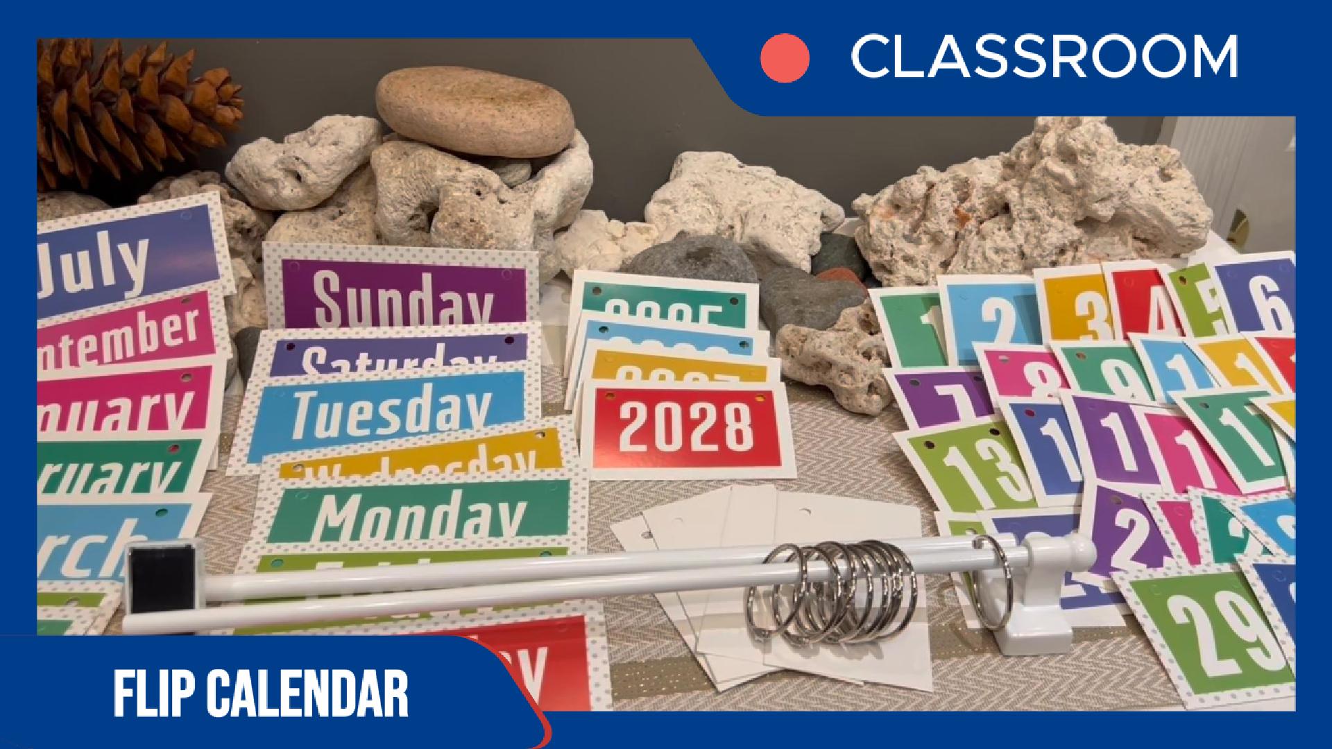 Watch Magnetic rod flip calendar, perfect for classroom decor on Amazon ...