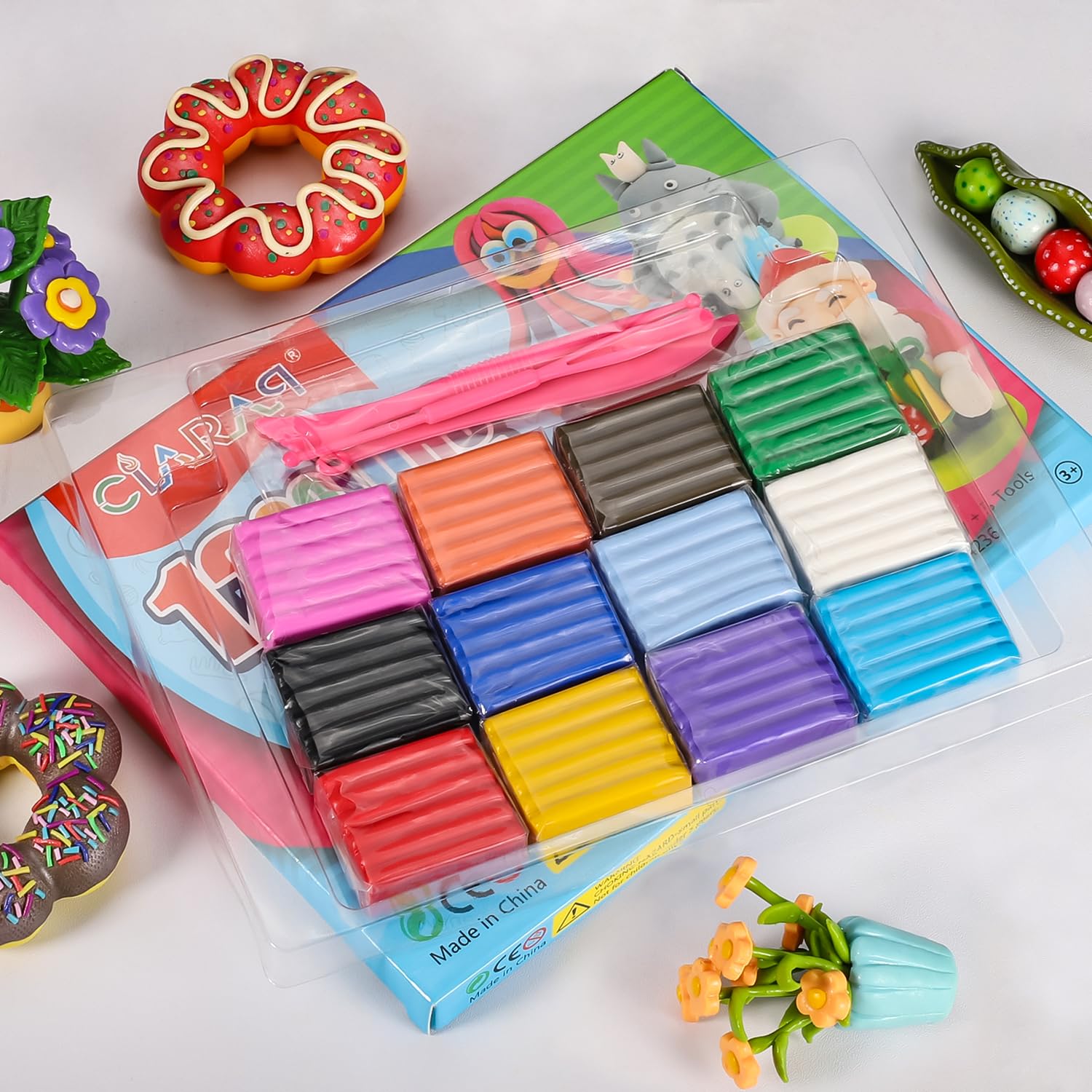 Snapklik.com : Small Modeling Clay Set, 12 Colors Safe & Non-Toxic Oven ...