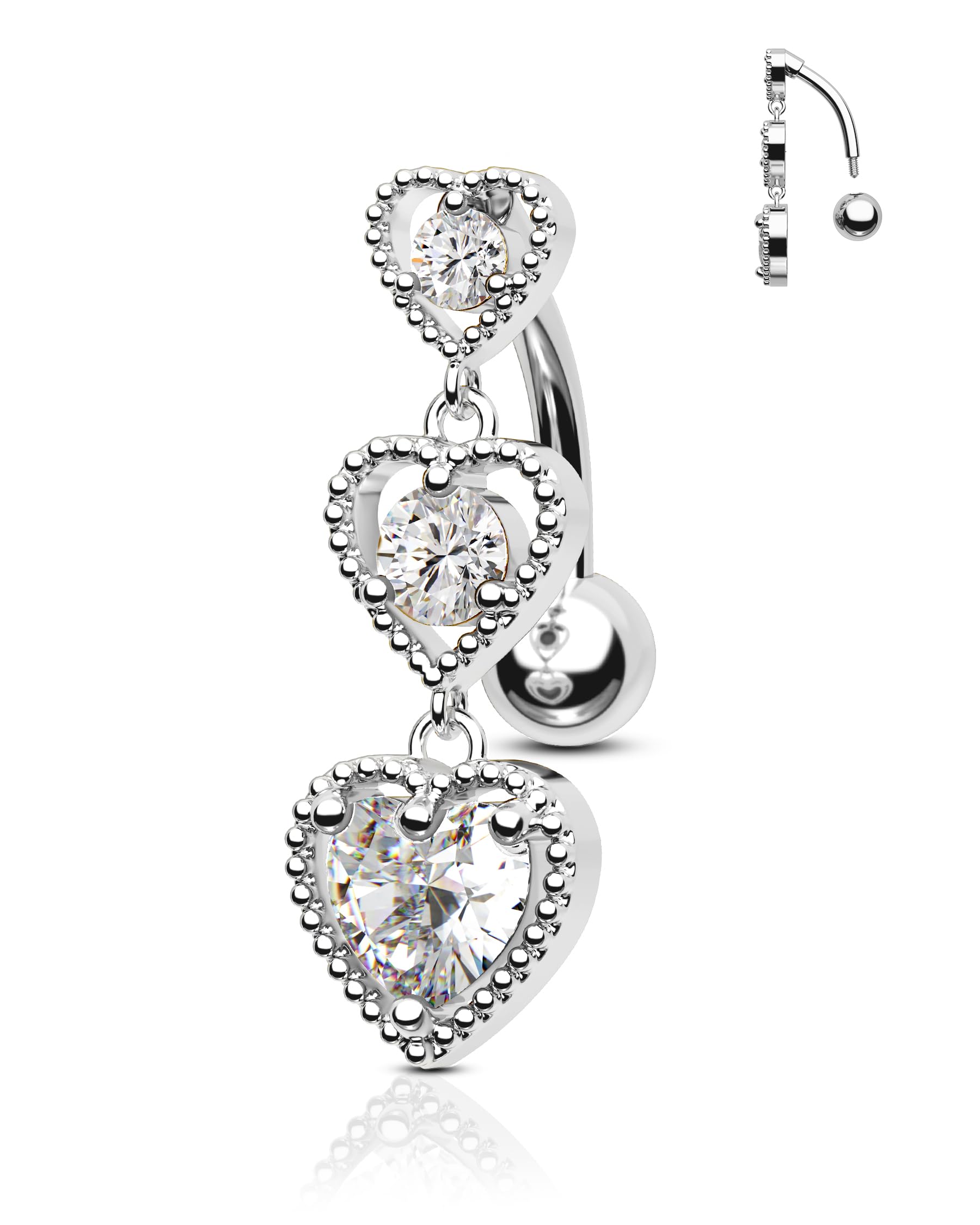 Dangling Chains Navel Piercing Pierced Owl Reverse Belly Button Ring ...