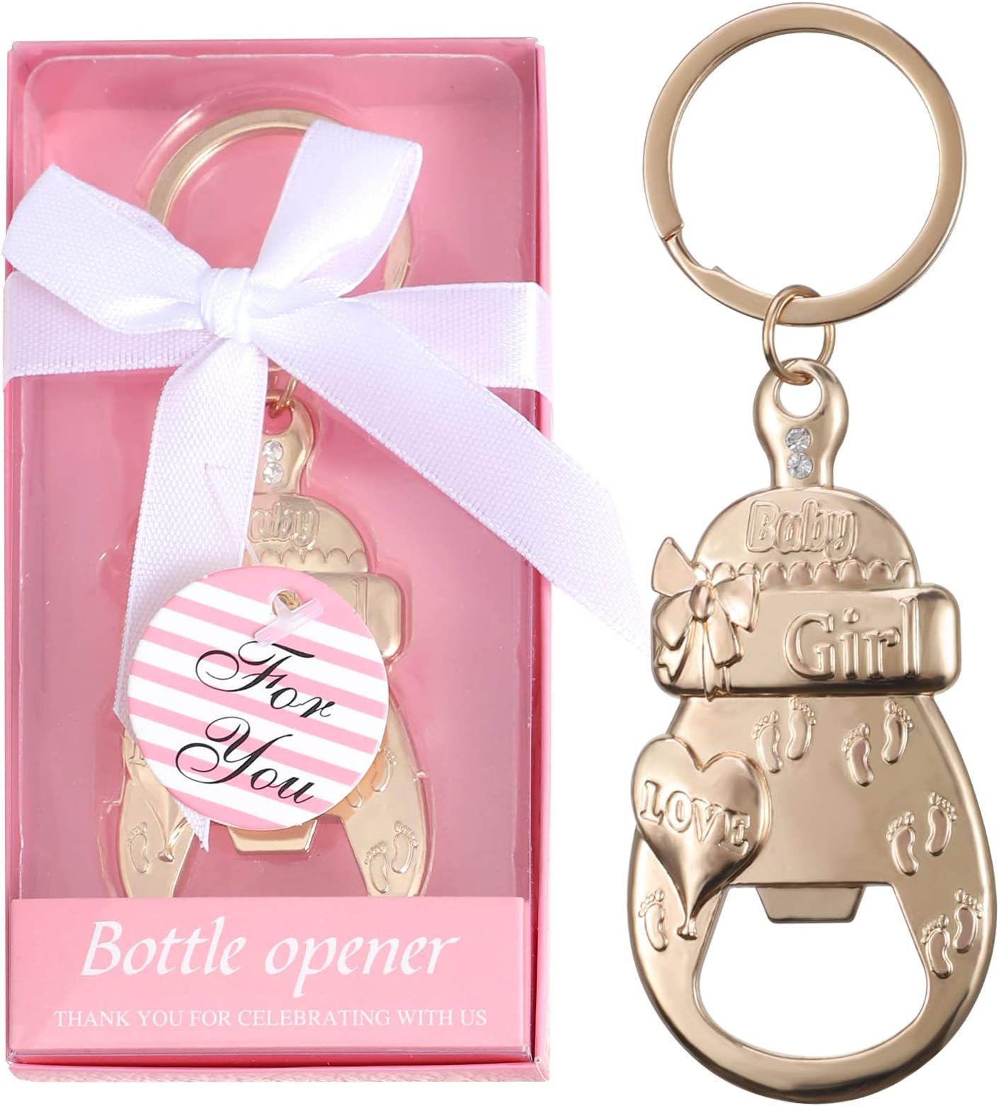 Amazon.com: Phabbs' Pink Baby Shower Bottle Opener 20 pcs Set for Girls ...