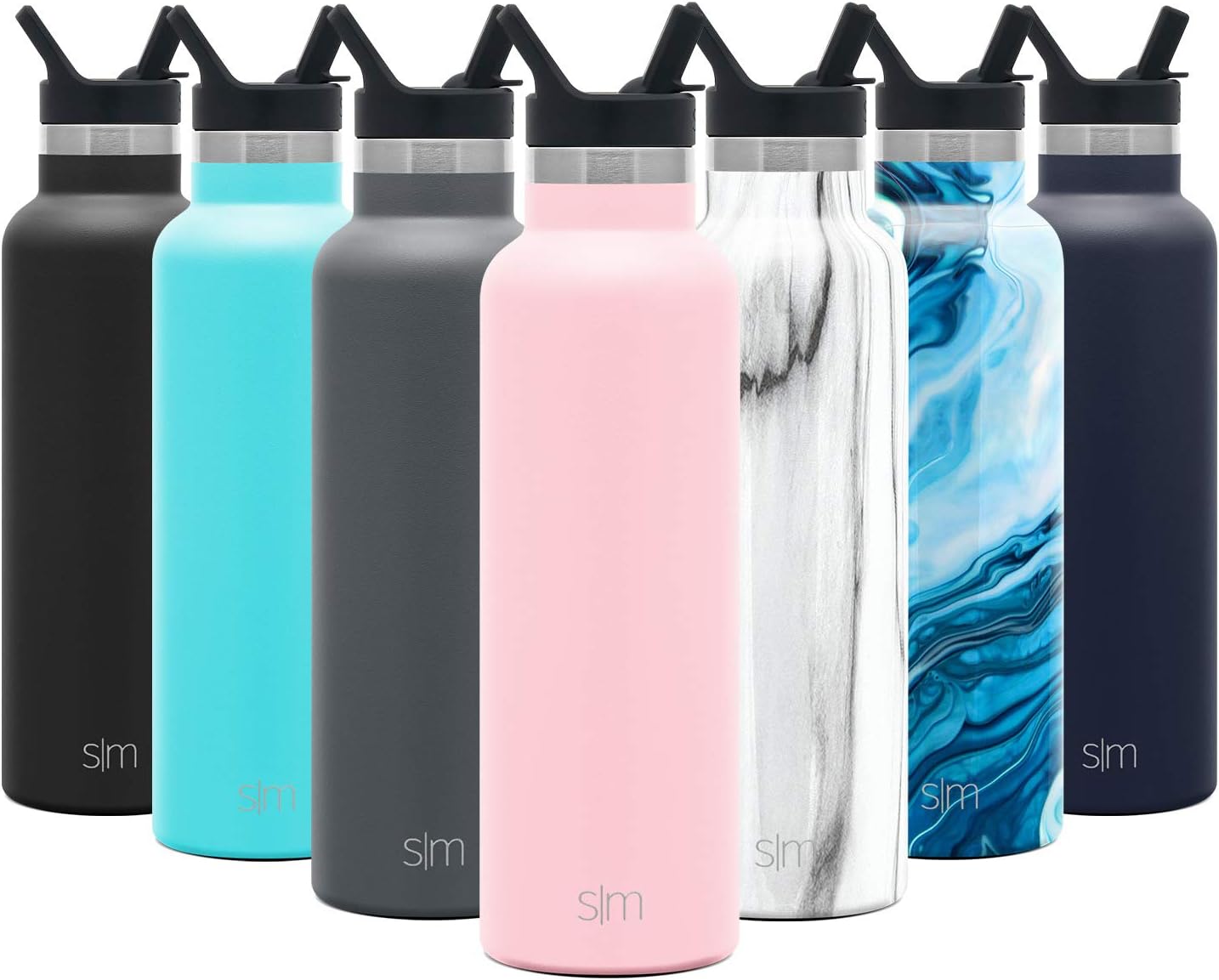 Amazon.com: Simple Modern Water Bottle with Narrow Mouth Straw Lid ...