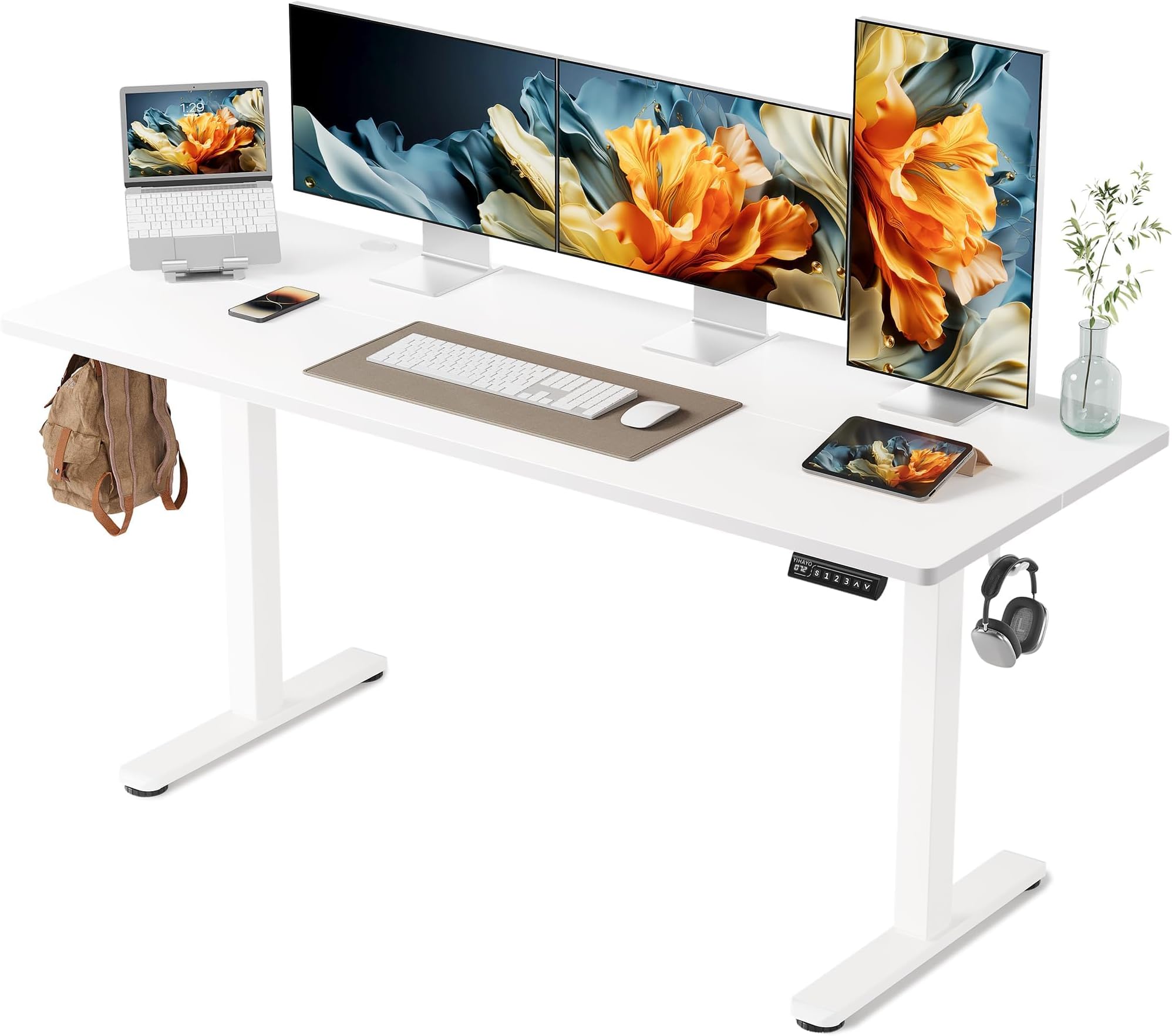 Amazon.co.jp: Alebert 電動式スタンディングデスク 幅160cm ゲーミング 昇降式 L字 パソコン 高さ調節 人間工学 メモリー機能付き オフィスワークテーブル おしゃれ ...