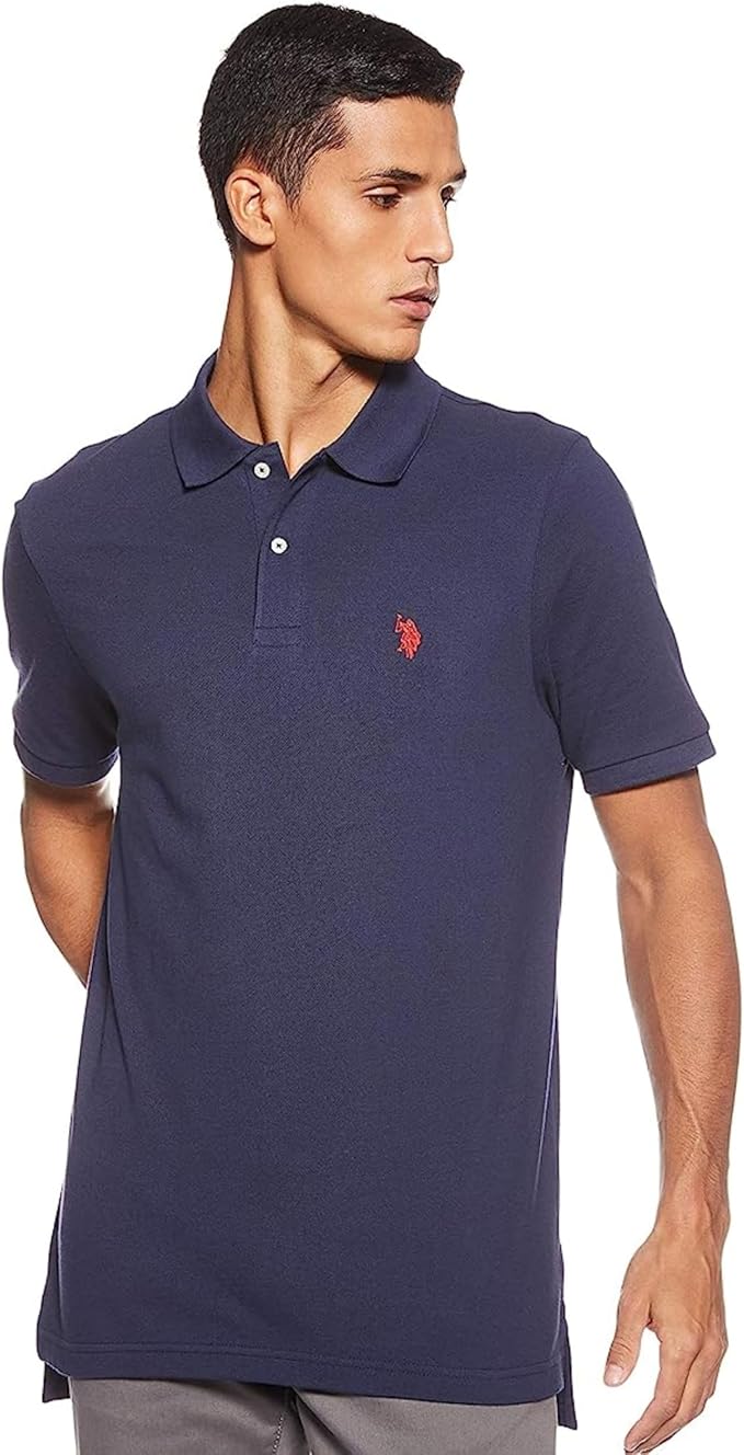 U.S. Polo Assn. Men's Classic Polo Shirt, Two-Button Closure Pique Polo ...
