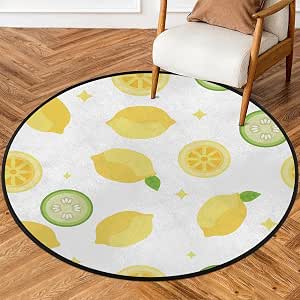 Amazon.com: Plants Lemon Design Round Rug 3ft Circle Area Rugs Indoor ...